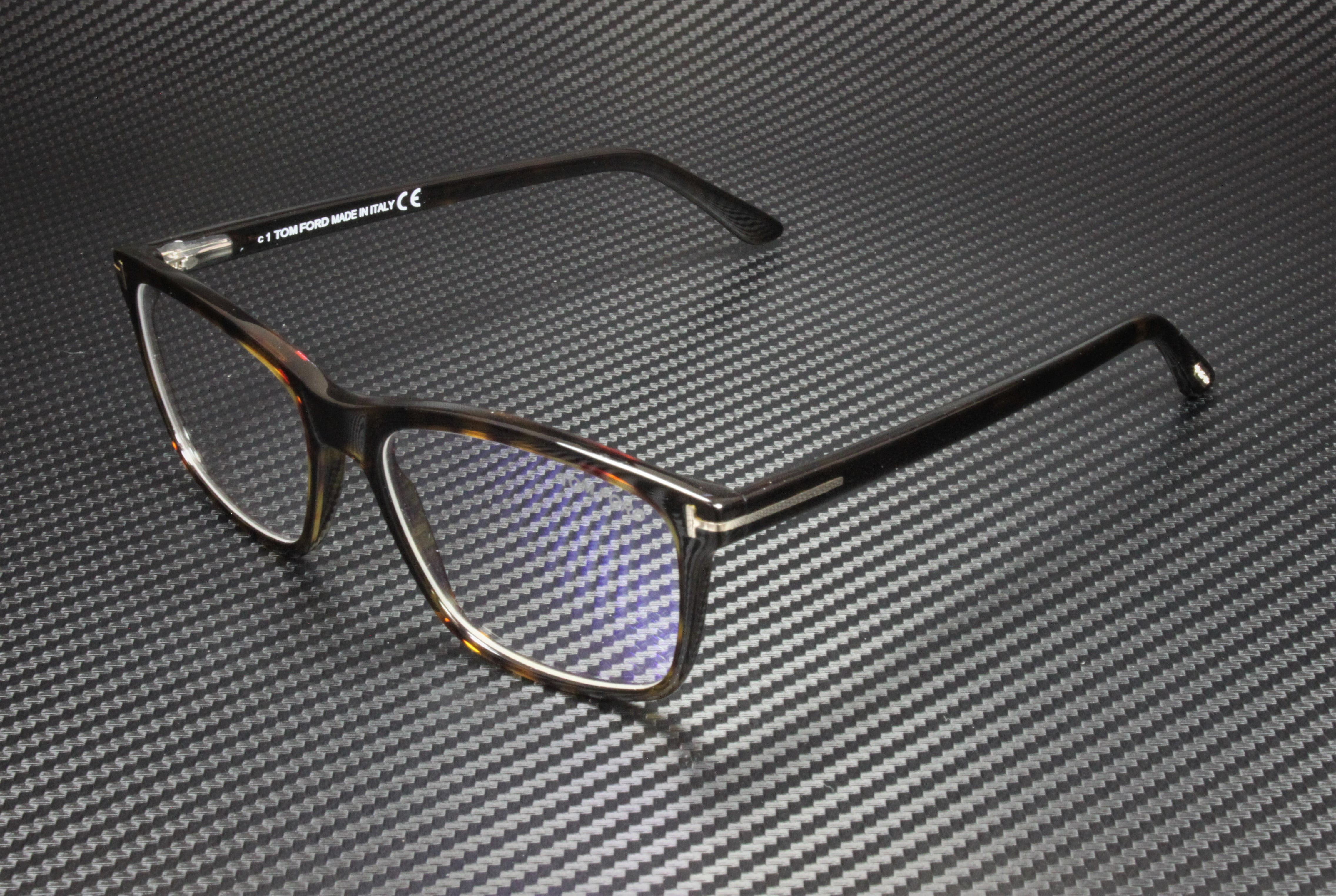 Tom Ford FT5479-B 052 Dark Havana Clear Lens Plastic 56 mm Men's ...