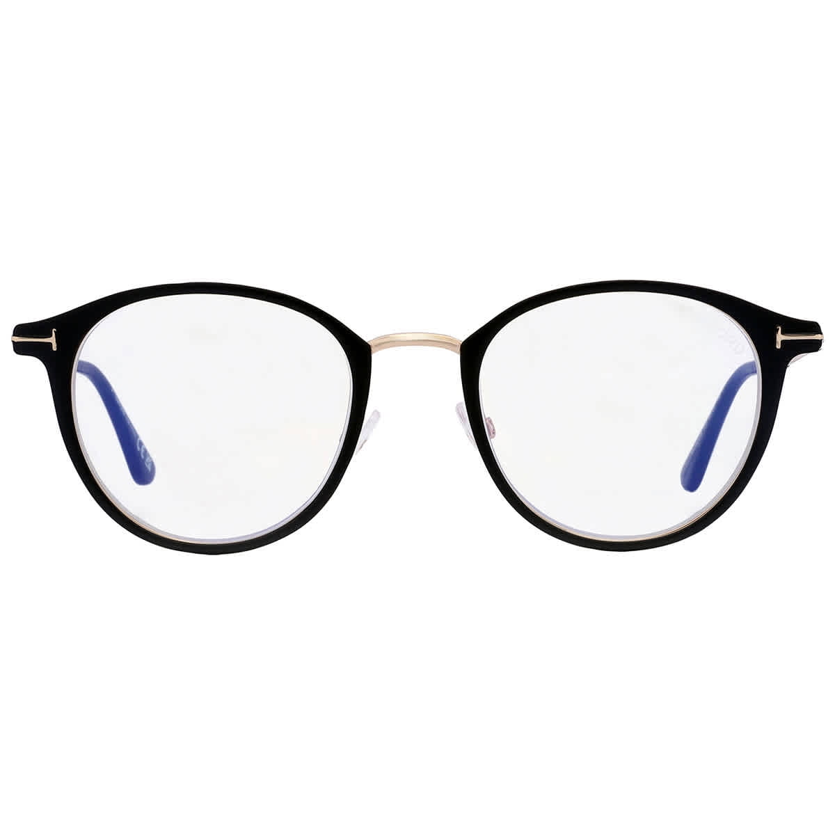 Tom Ford FT5528-B 002 Matte Black Clear Lens Metal 49 mm Unisex ...