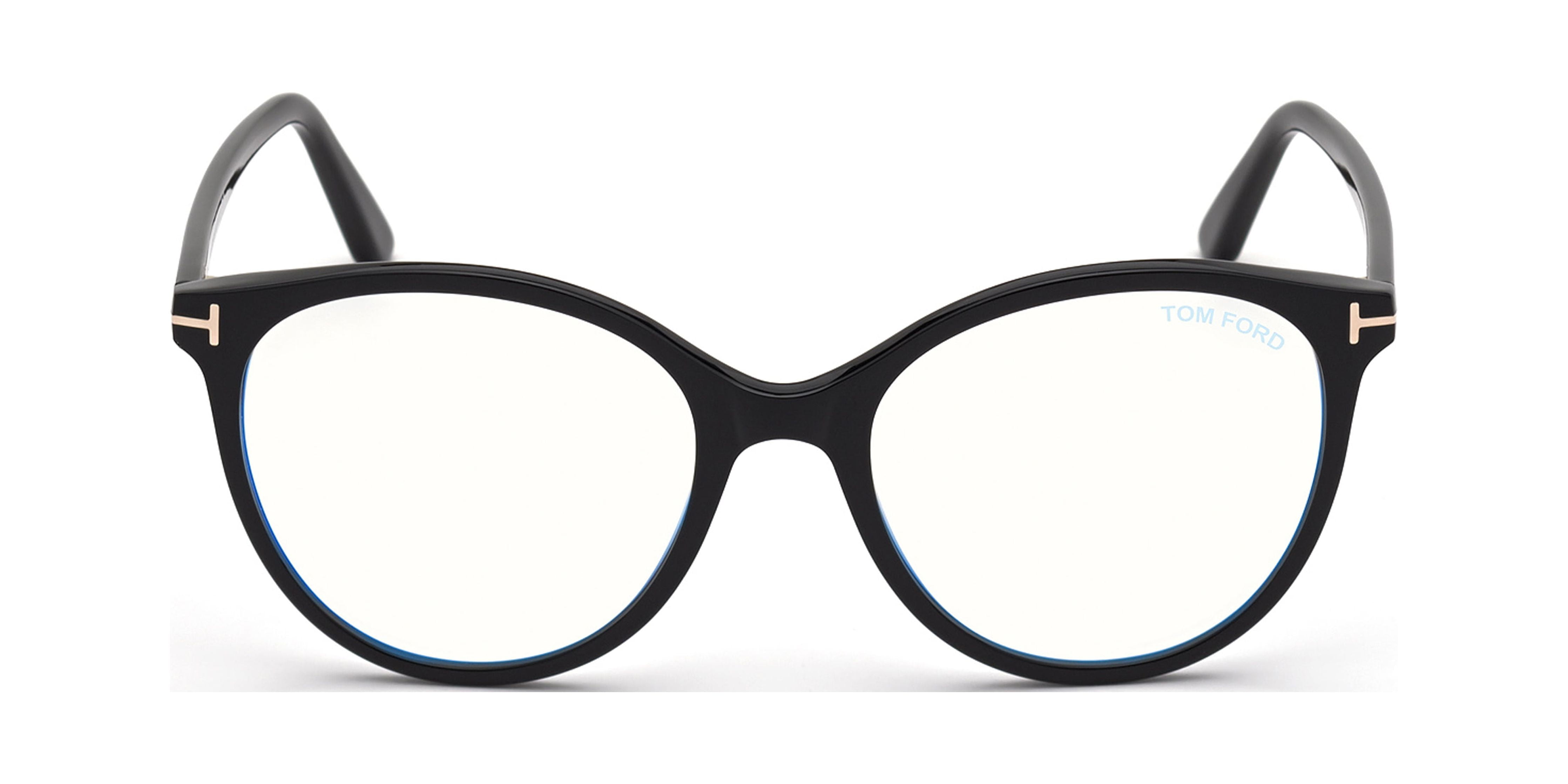 Tom Ford Cat Eye Eyeglasses, FT5742-B 001 Women's Shiny Black Plastic ...