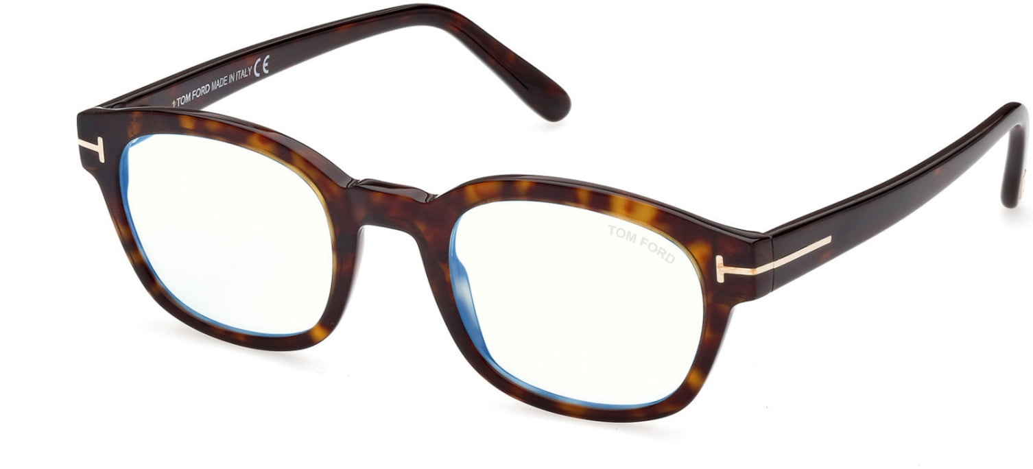 Tom Ford FT 5808-B/V Plastic Unisex Square Eyeglasses Shiny Dark Havana ...