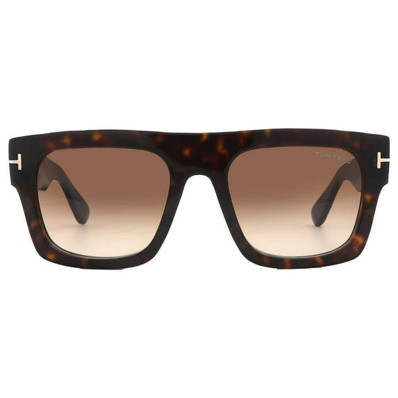 Tom Ford FAUSTO 711 52F Dark Havana / Brown Gradient Sunglasses TF711 ...