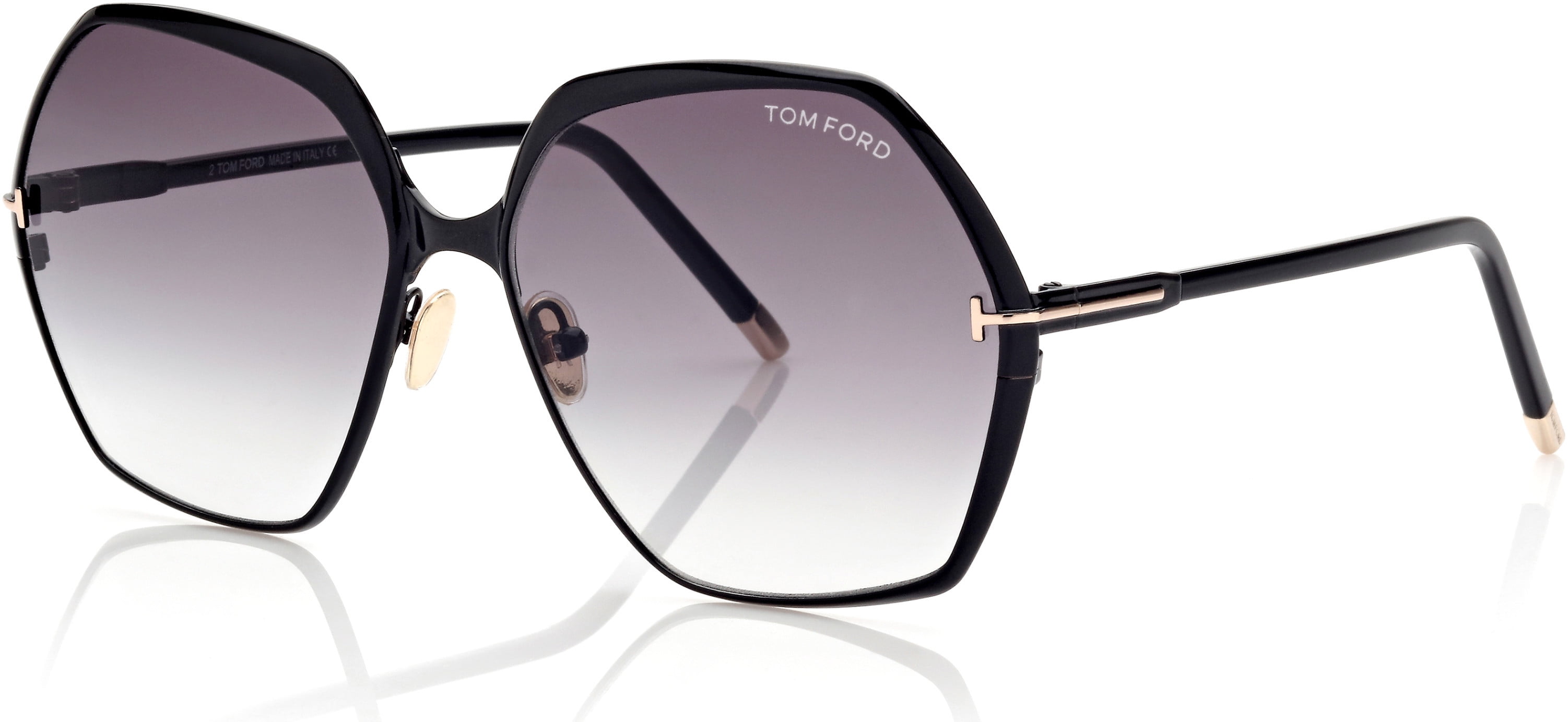 Tom Ford Fonda Smoke Gradient Geometric Sunglasses FT0912 01B 60 ...