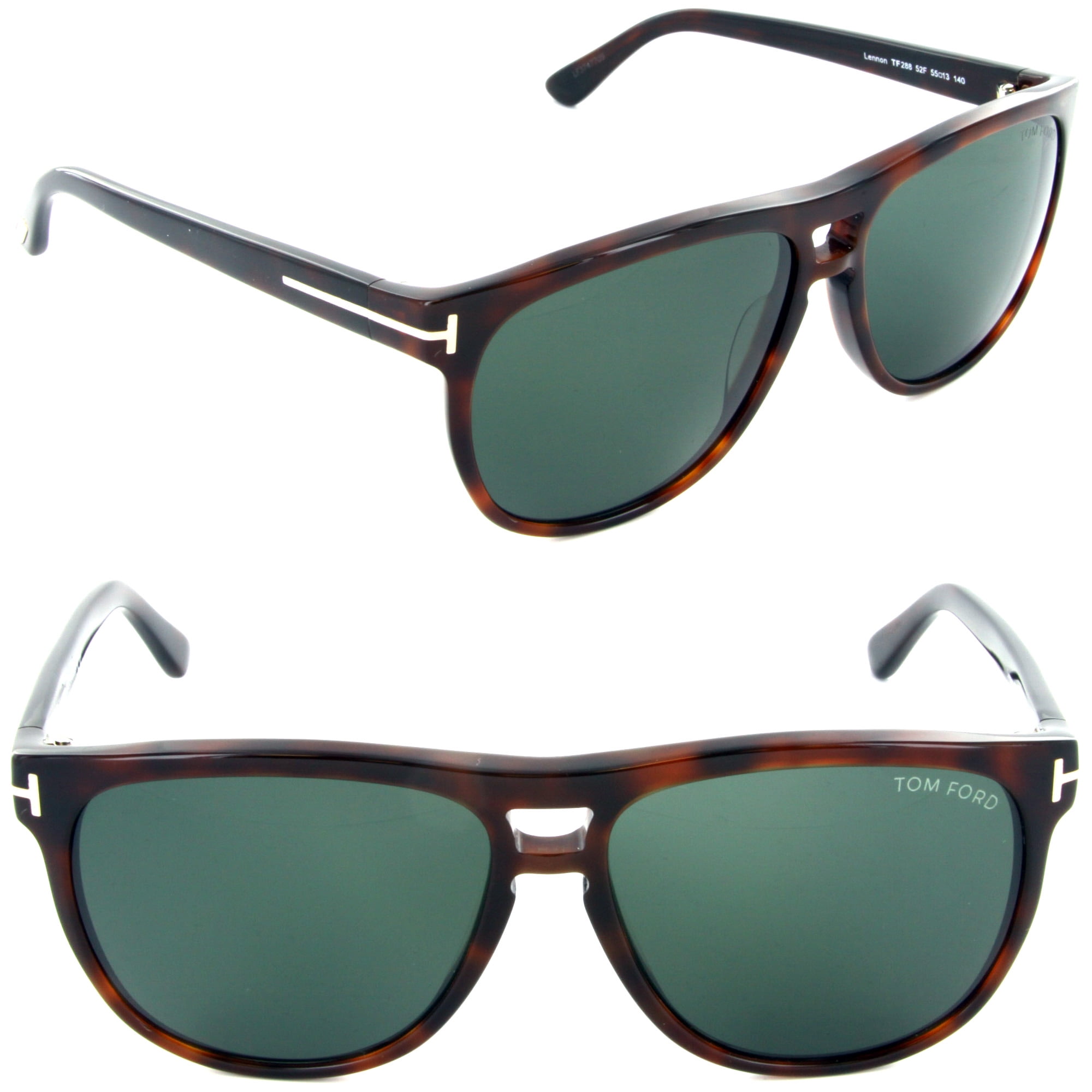 Tom Ford Lennon TF 288 52F Sunglasses Dark Havana / Green Lens ...