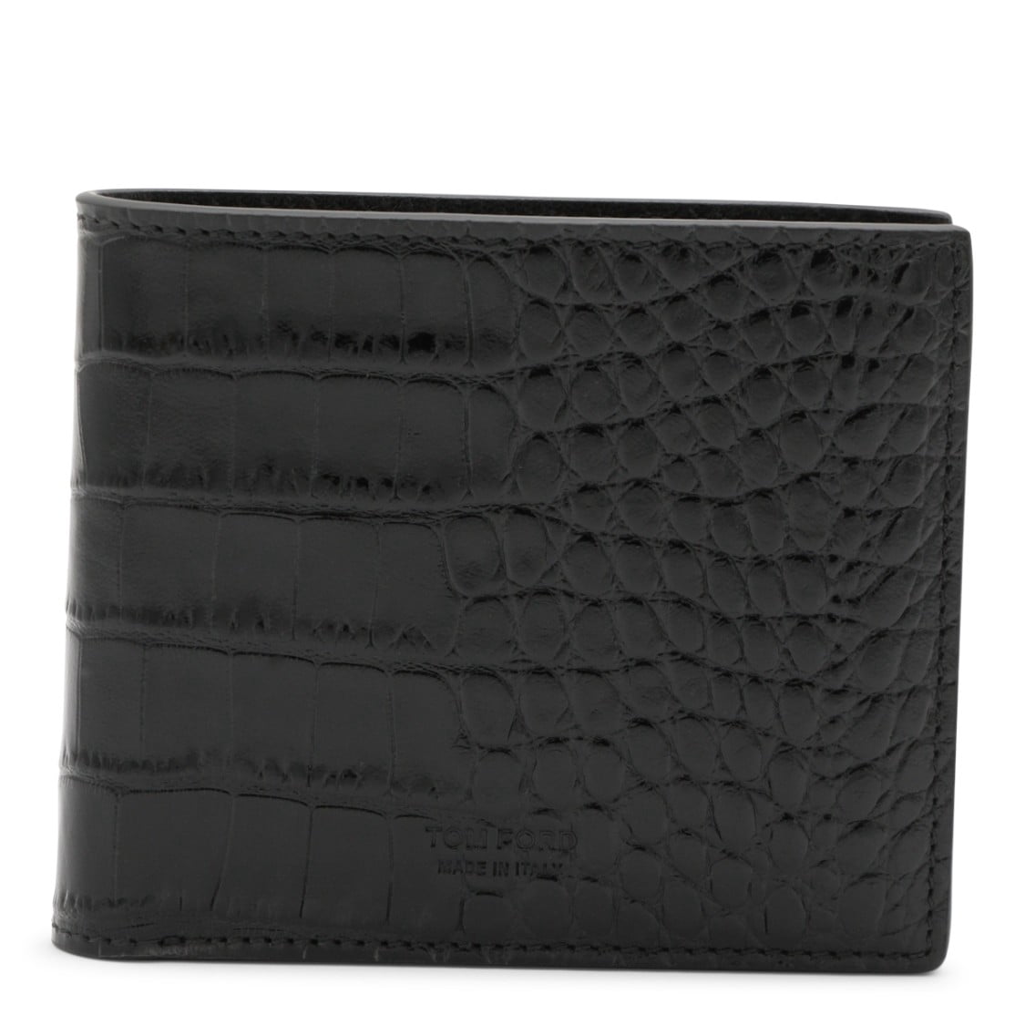 Tom Ford Men's Textured Bifold Wallet With Gold Embossed Logo Black ...