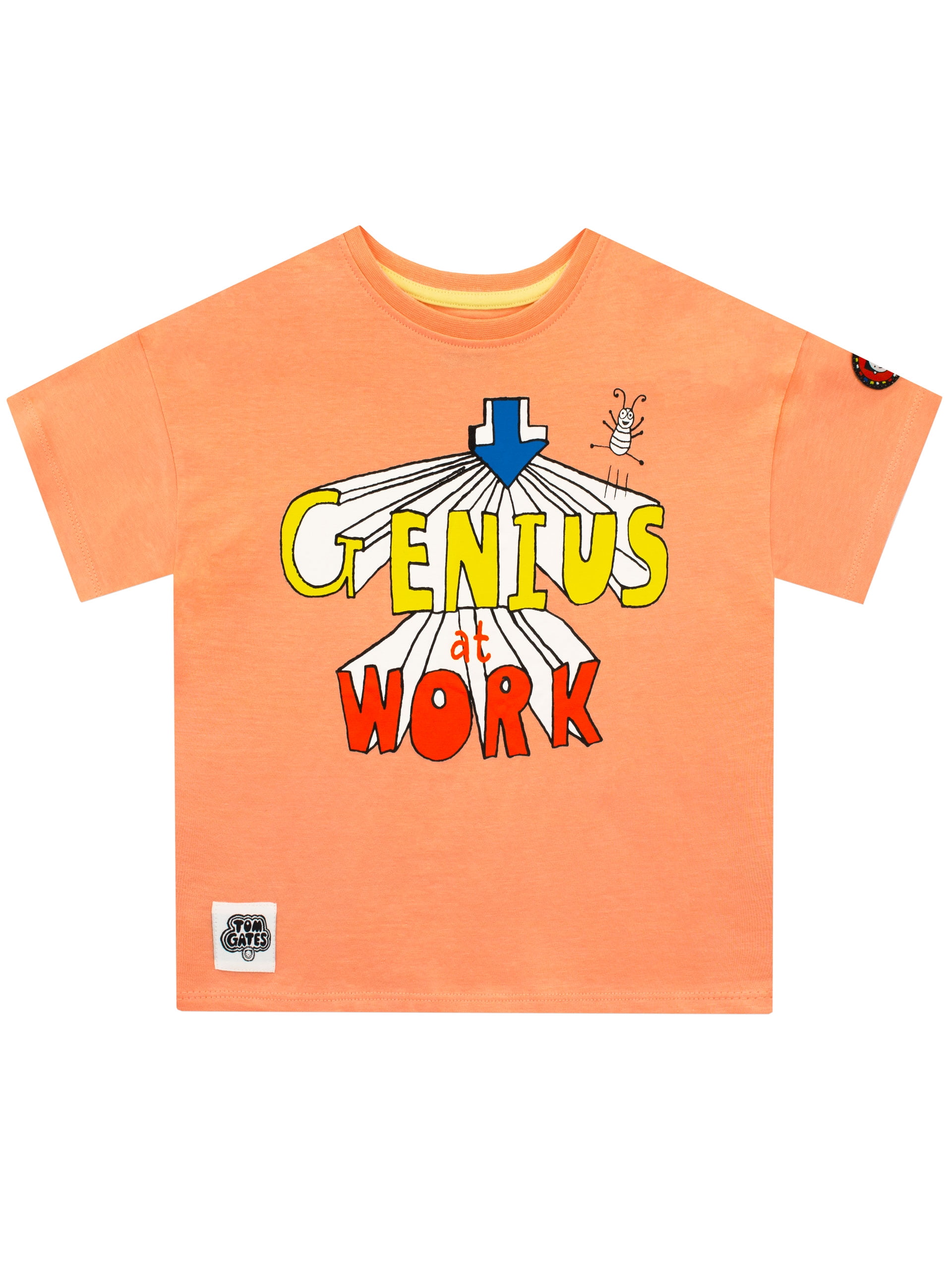Tom Gates Girls Genius At Work T-Shirt Orange Sizes 6-14 - Walmart.com