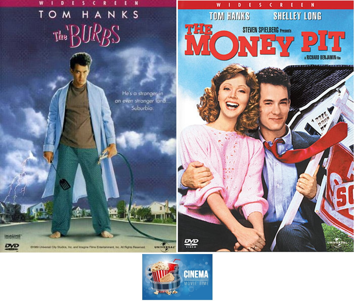 Tom Hanks Comedy Double Feature THE BURBS & THE MONEY PIT 2 DVD Set Includes Cinema Movie Time ...