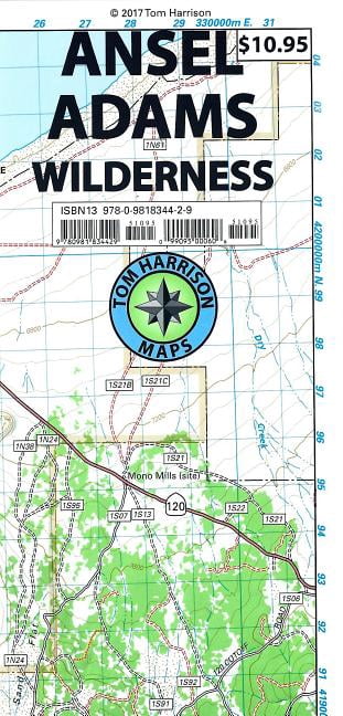 Tom Harrison Maps Ansel Adams Wilderness Trail Map: Shaded-Relief Topo ...