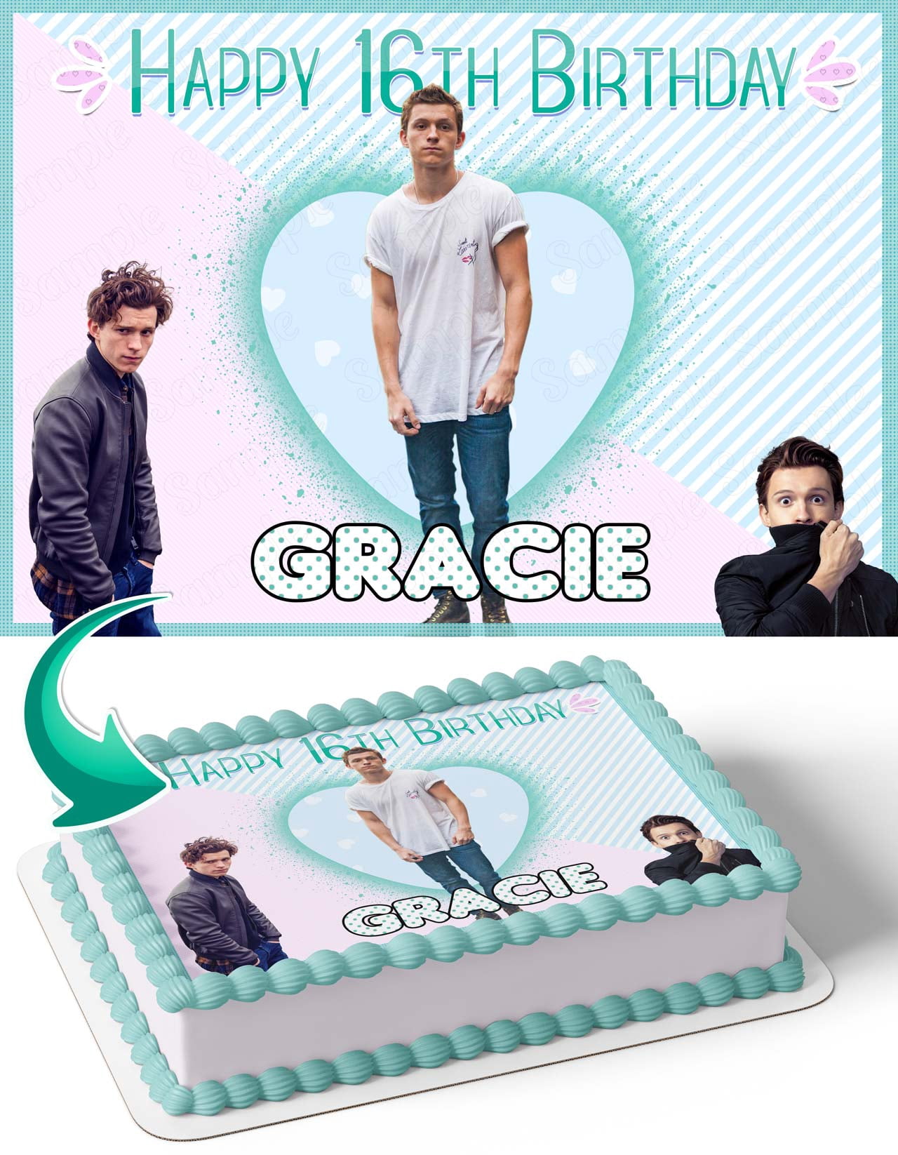 Tom Holland Edible Image Cake Topper Personalized Birthday Sheet Decal ...