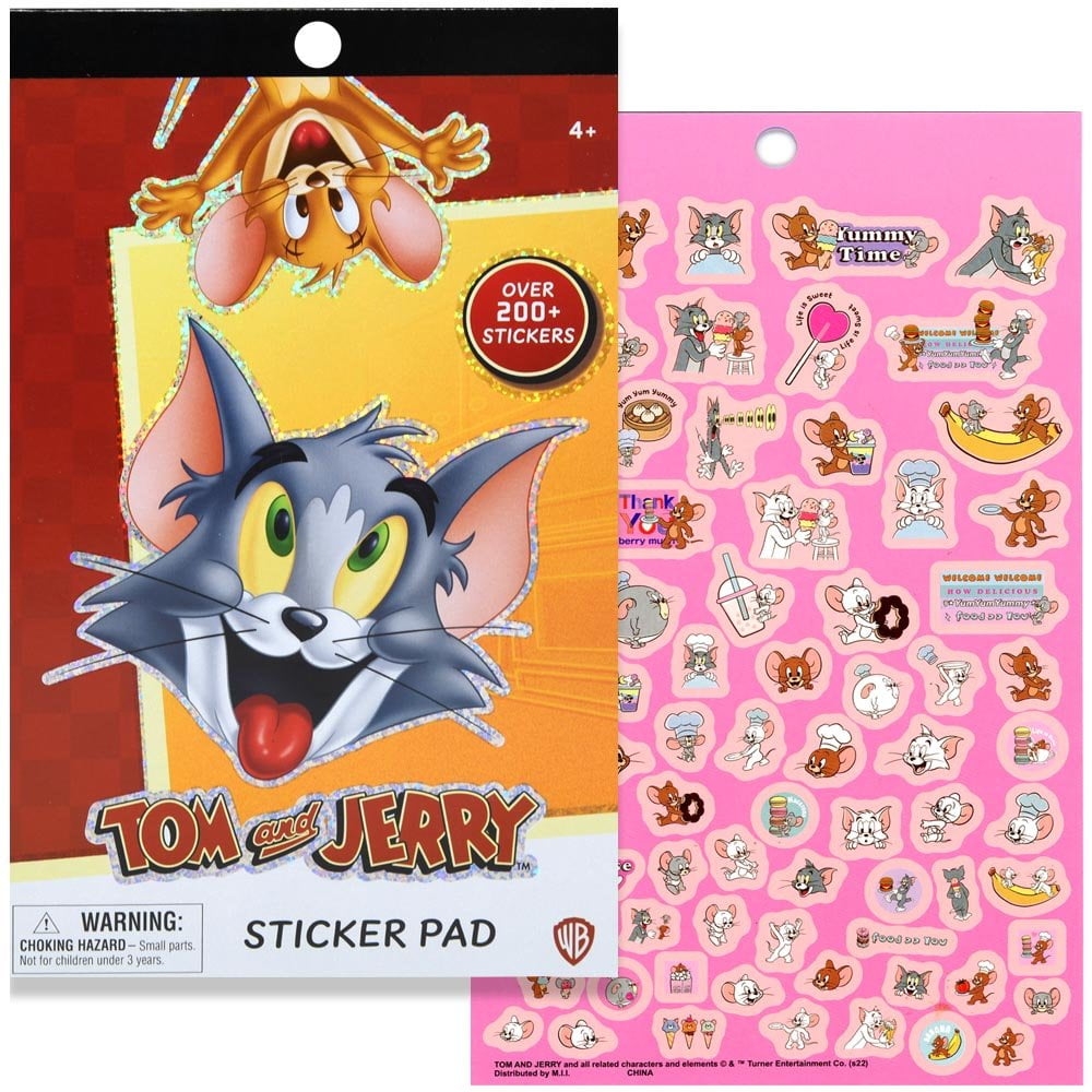 Tom & Jerry 4 Sheet Foil Cover Sticker Pad, 200+ Stickers- 6 PACK ...