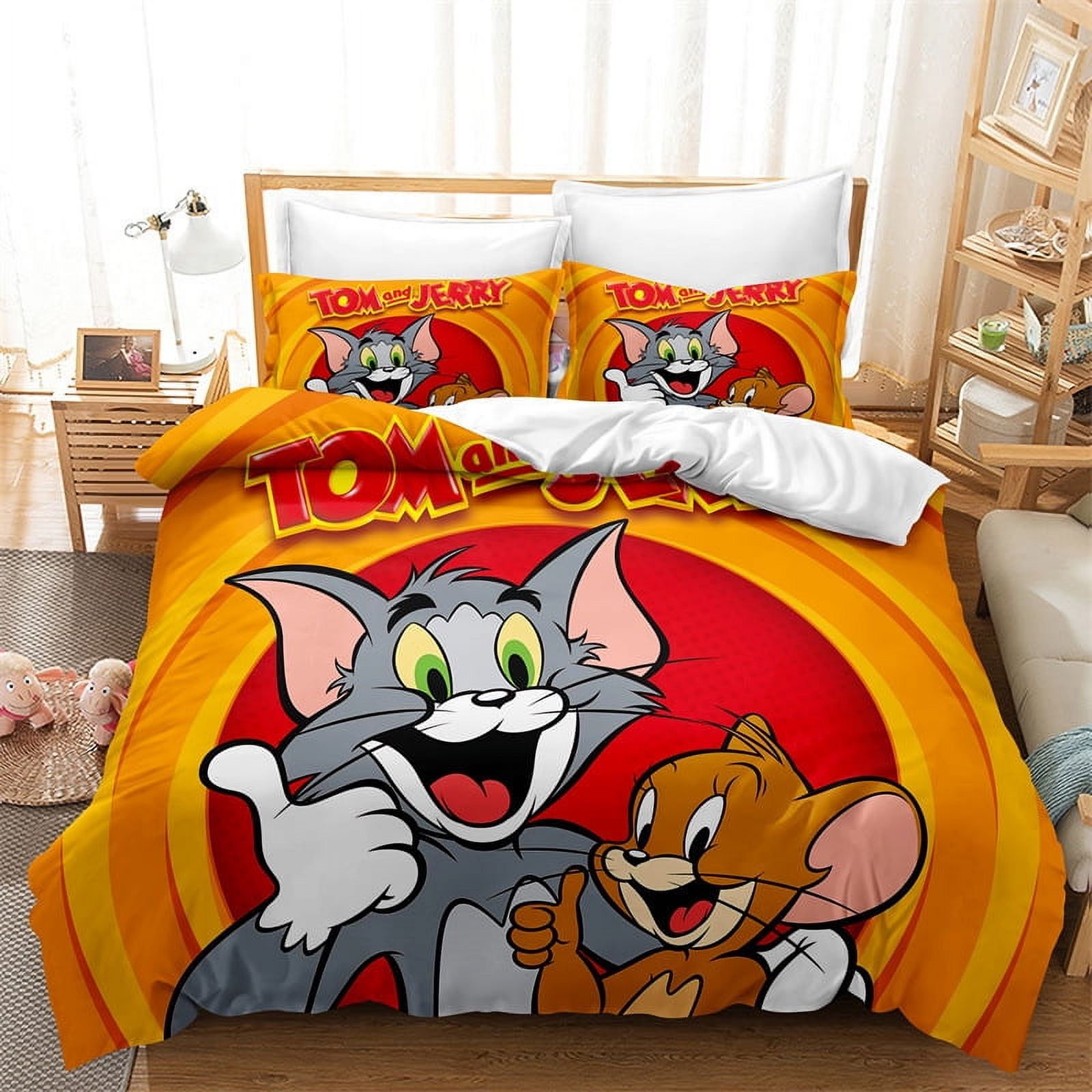 Tom and Jerry Bedding Comforter Cover Set for Girls and boys, Soft ...