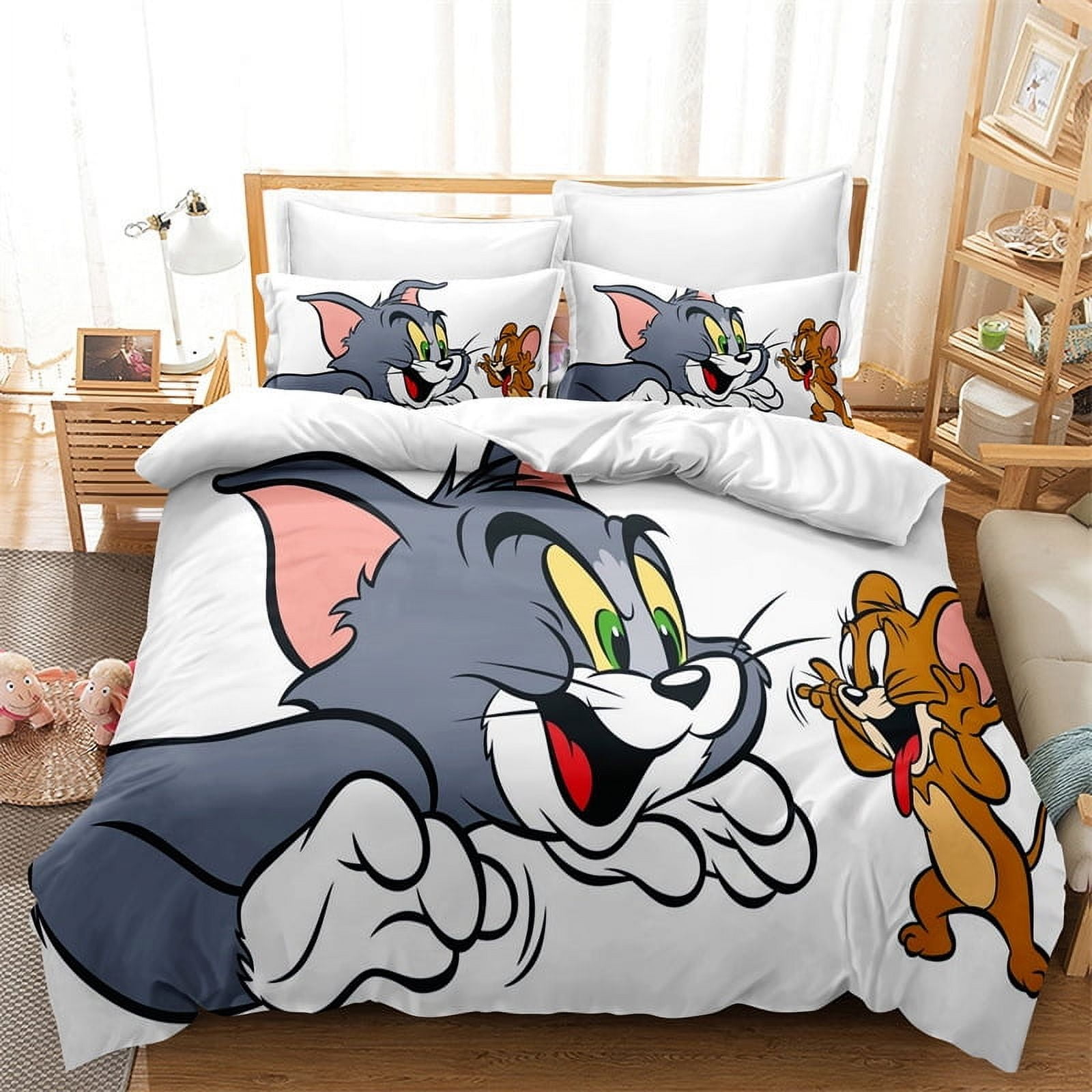 Tom and Jerry Bedding Comforter Cover Set for Girls and boys, Soft ...