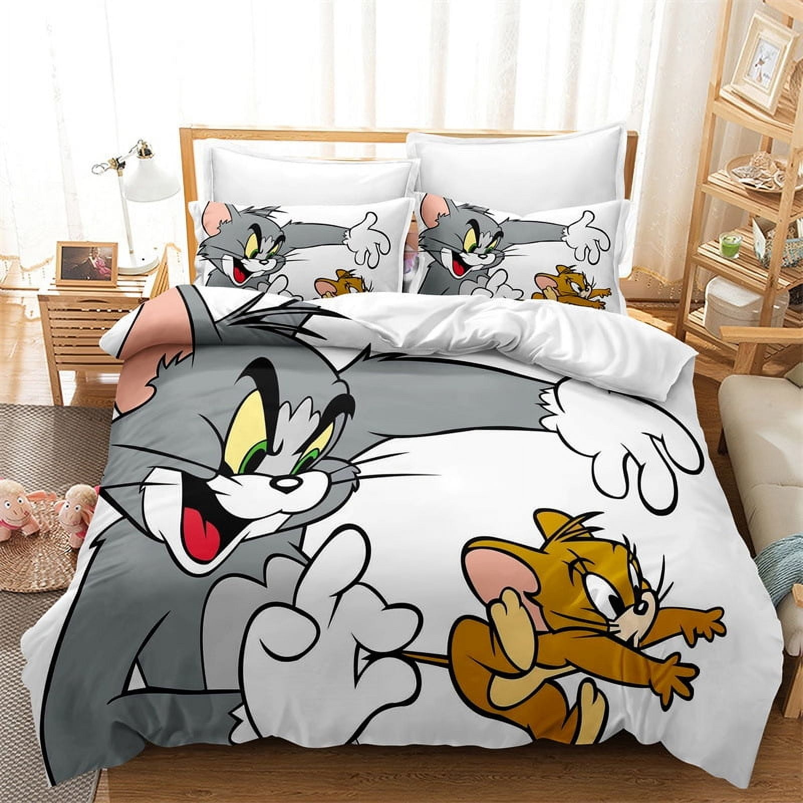 Tom and Jerry Bedding Comforter Cover Set for Girls and boys, Soft ...