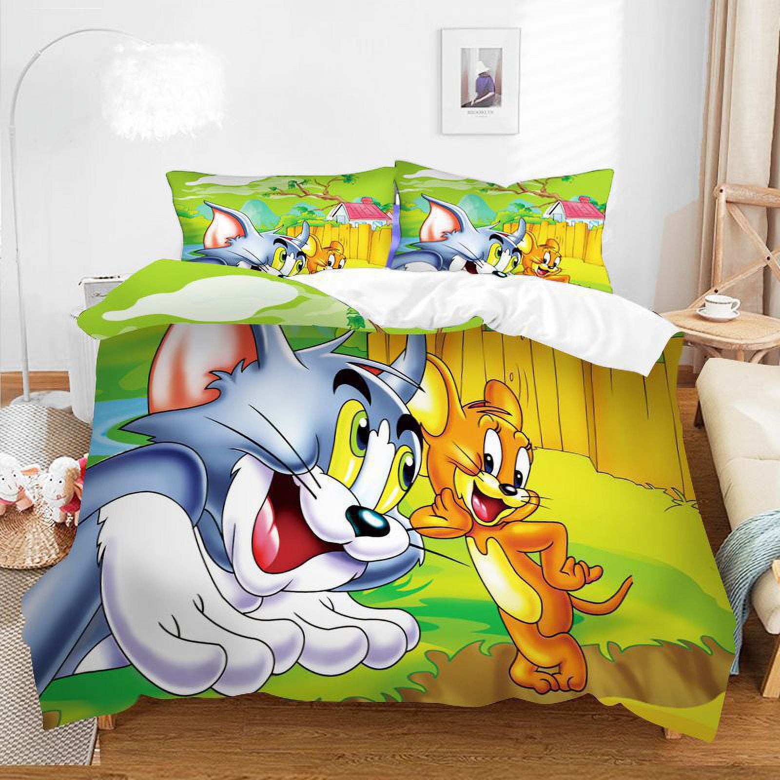 Tom and Jerry Bedding Comforter Cover Set for Girls and boys, Soft ...
