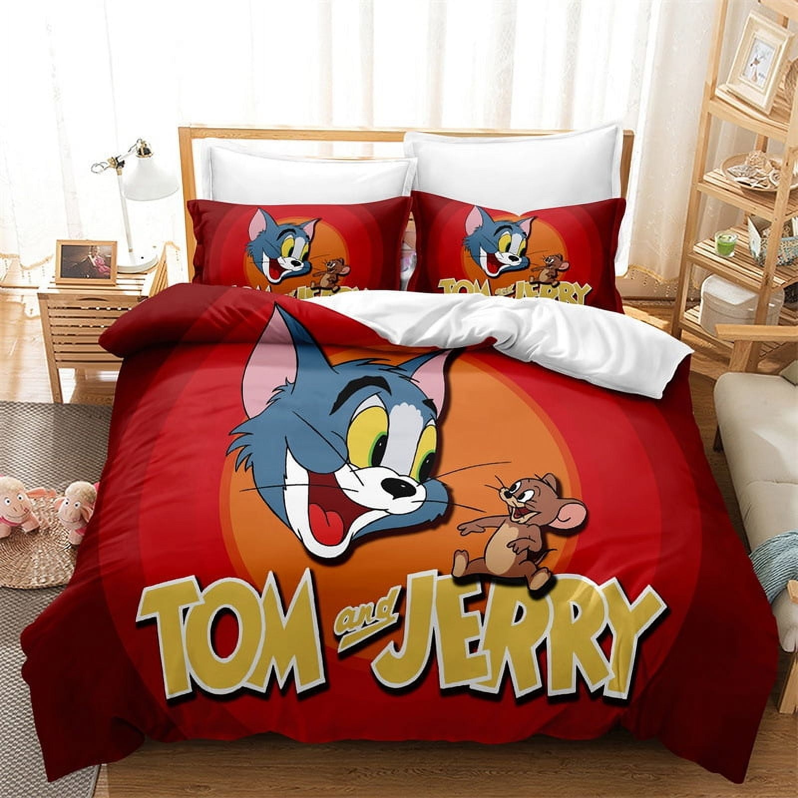 Tom and Jerry Bedding Comforter Cover Set for Girls and boys, Soft ...