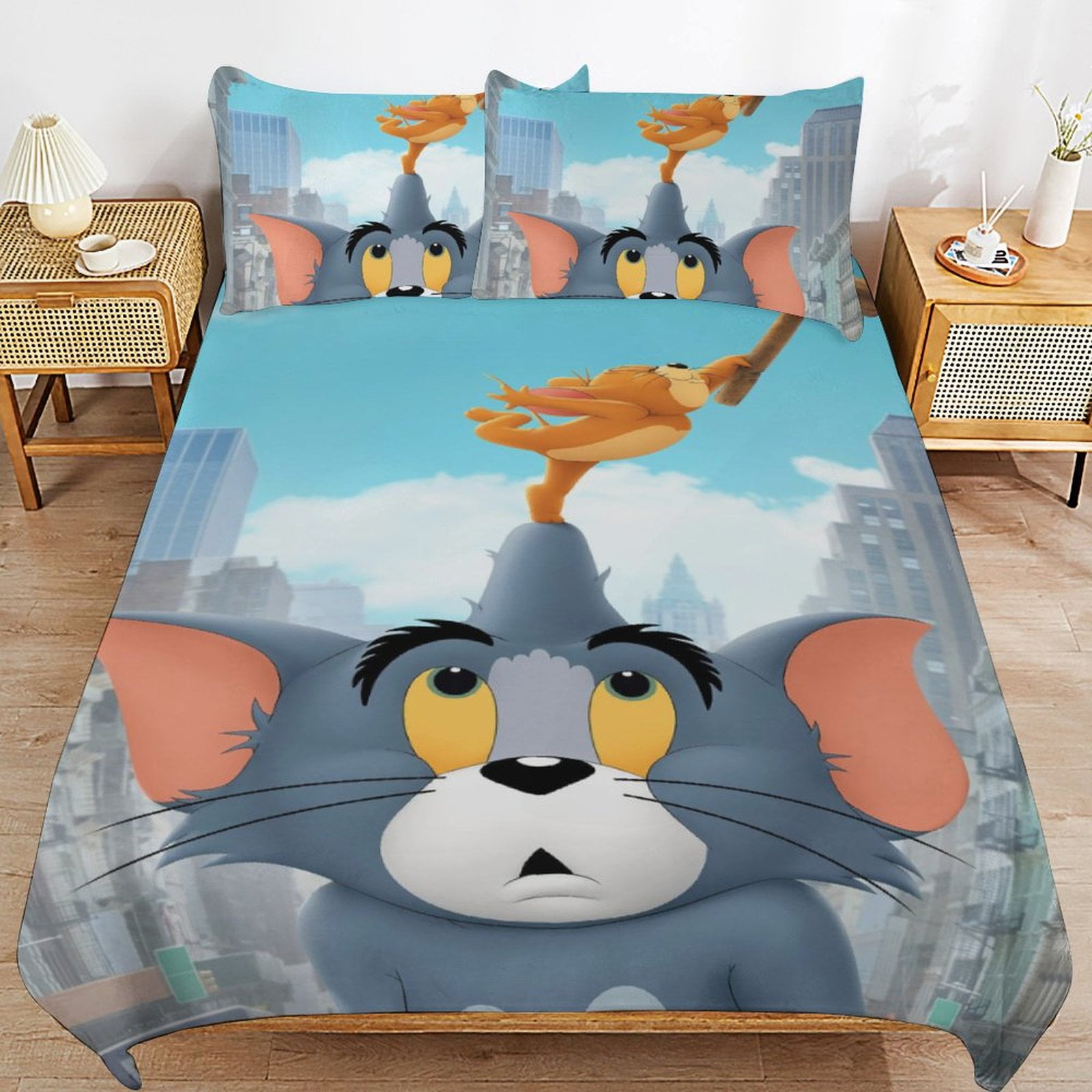 Tom And Jerry Cartoon Bedding Sets Ultra Soft Skin-Friendly Duvet Cover ...