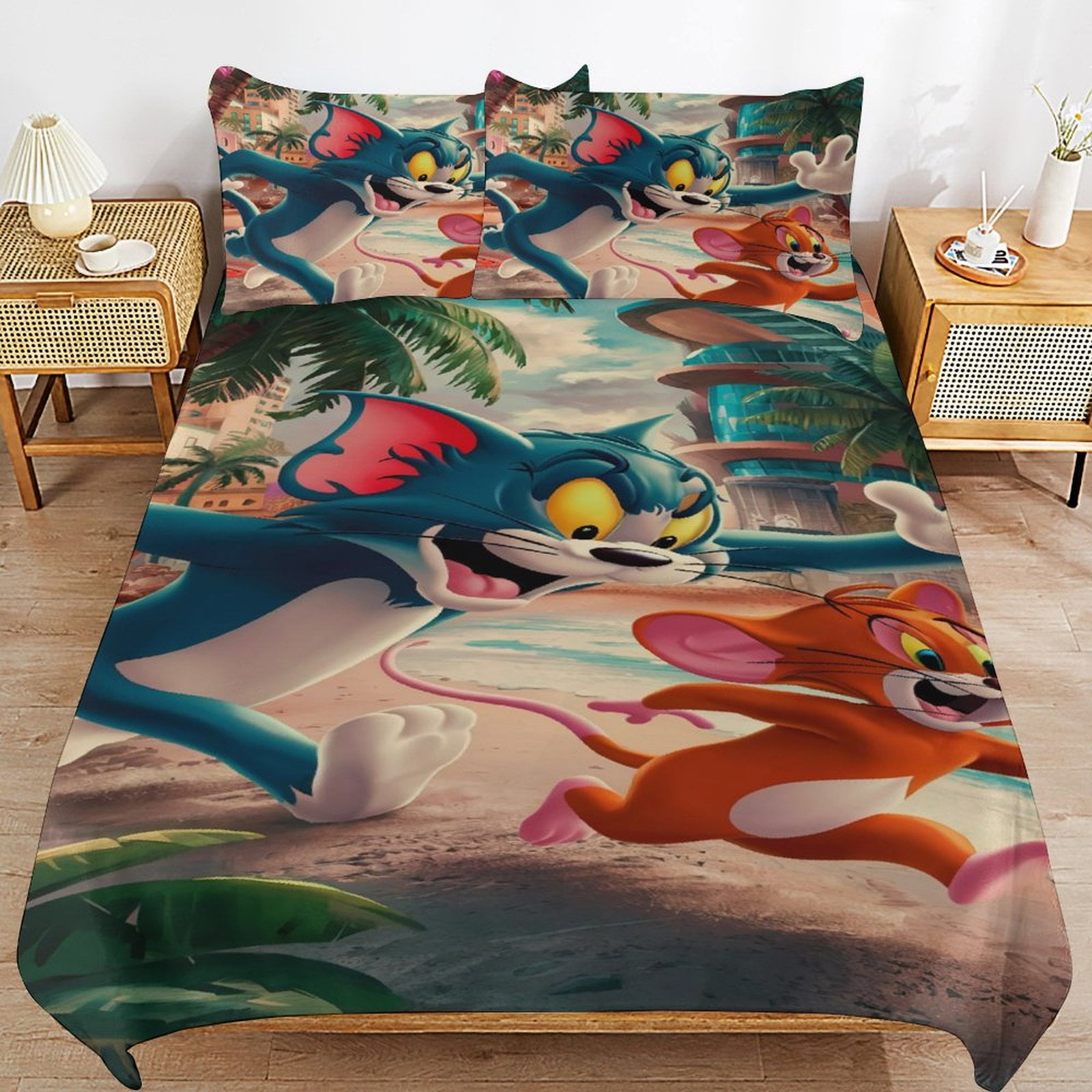 Tom And Jerry Cartoon Bedding Sets Ultra Soft Skin-Friendly Duvet Cover ...