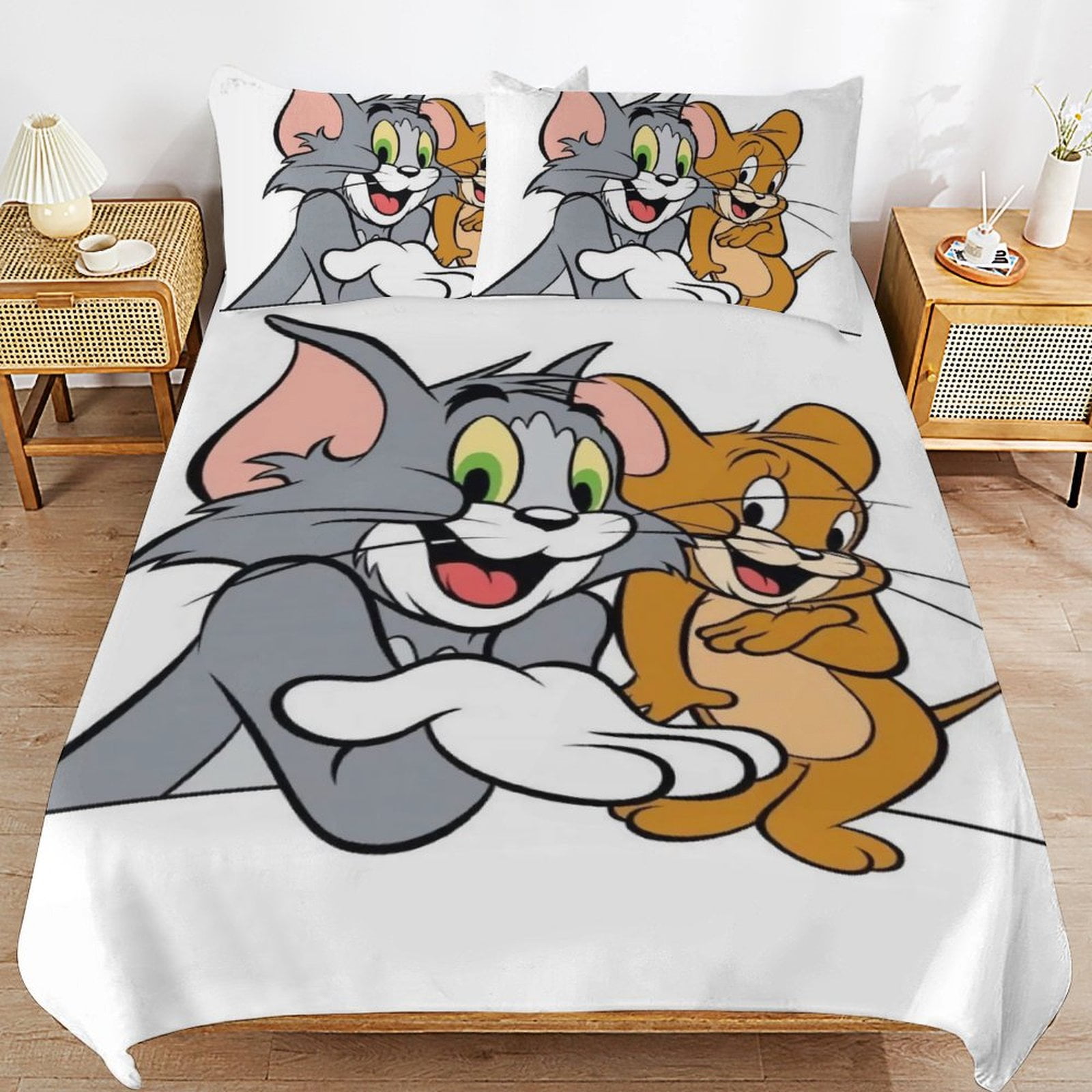 Tom And Jerry Cartoon Bedding Sets Ultra Soft Skin-Friendly Duvet Cover ...