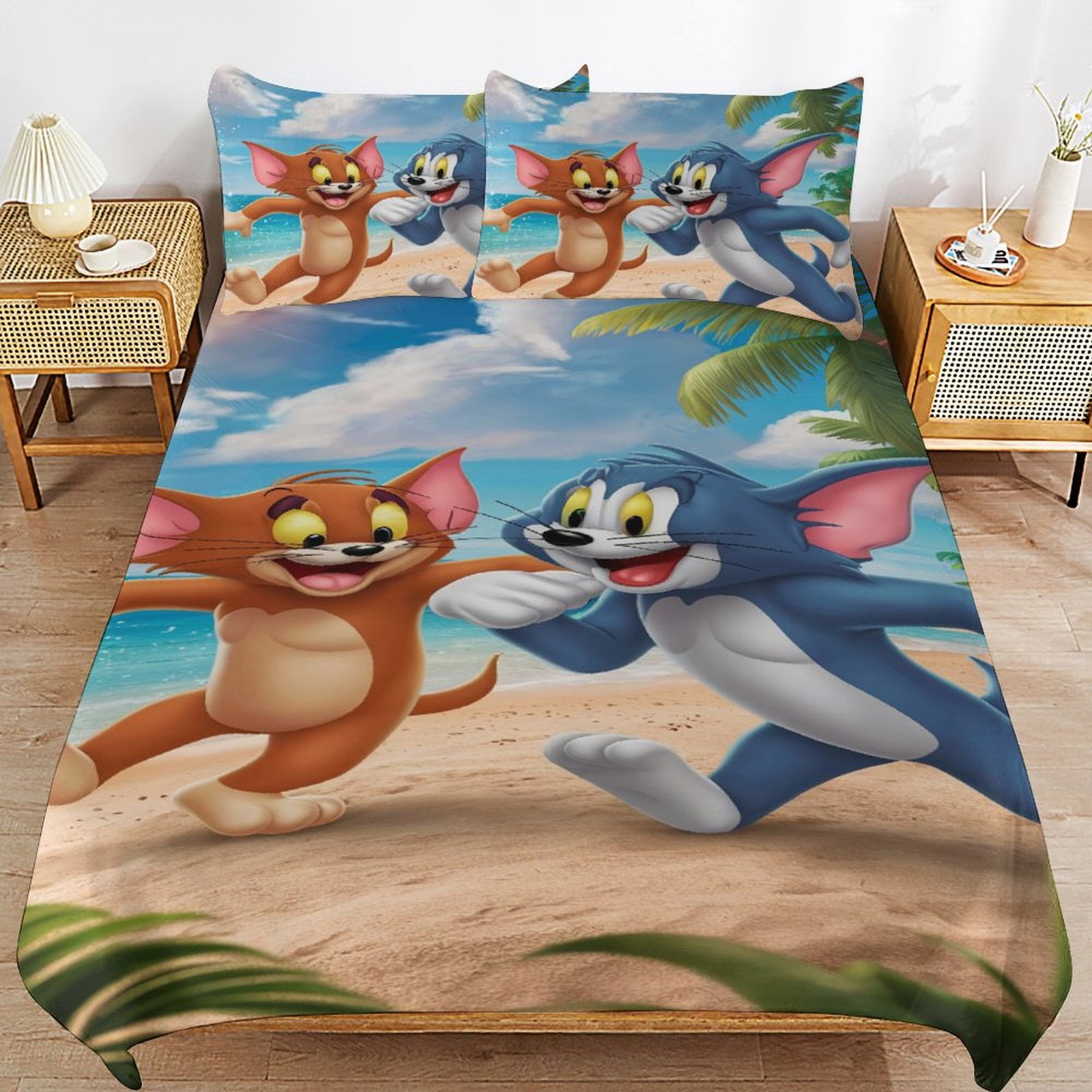 Tom And Jerry Cartoon Bedding Sets Ultra Soft Skin-Friendly Duvet Cover ...