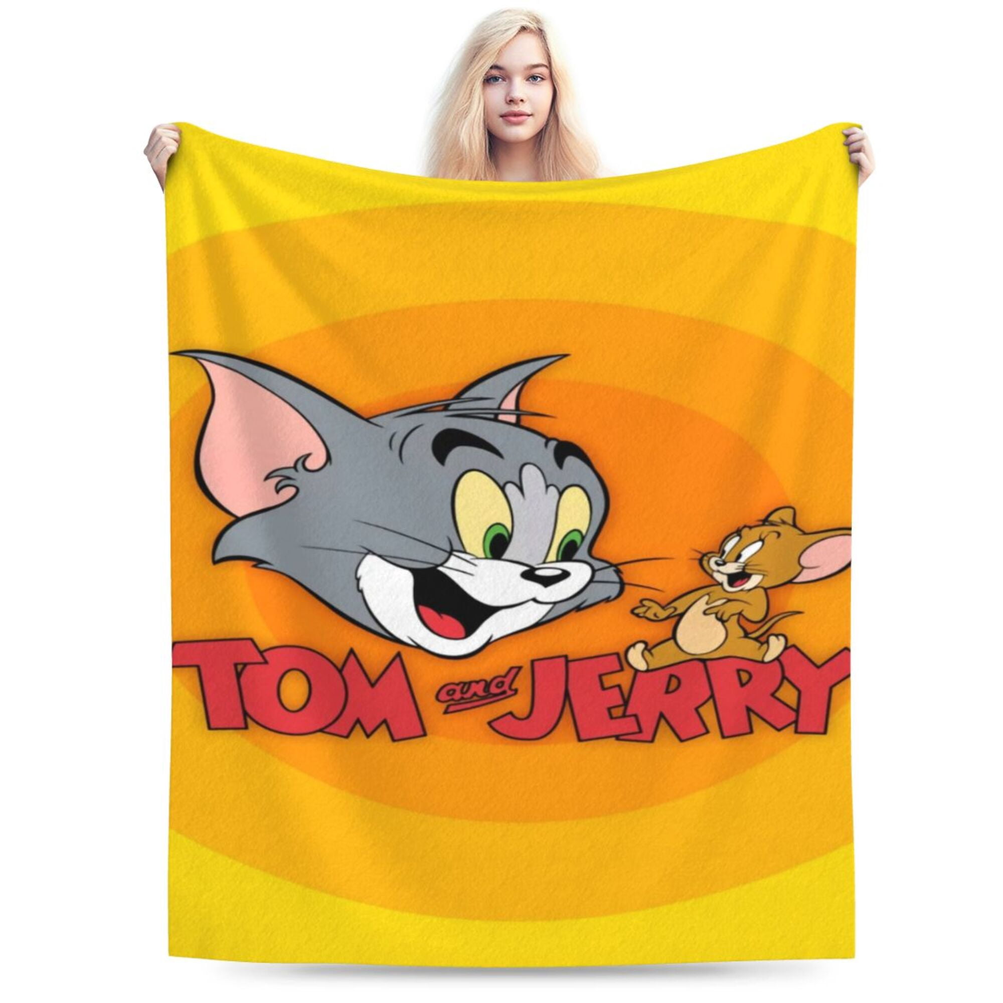 Tom and Jerry Cartoon Flannel Blanket, Soft and Cozy Plush All Season ...