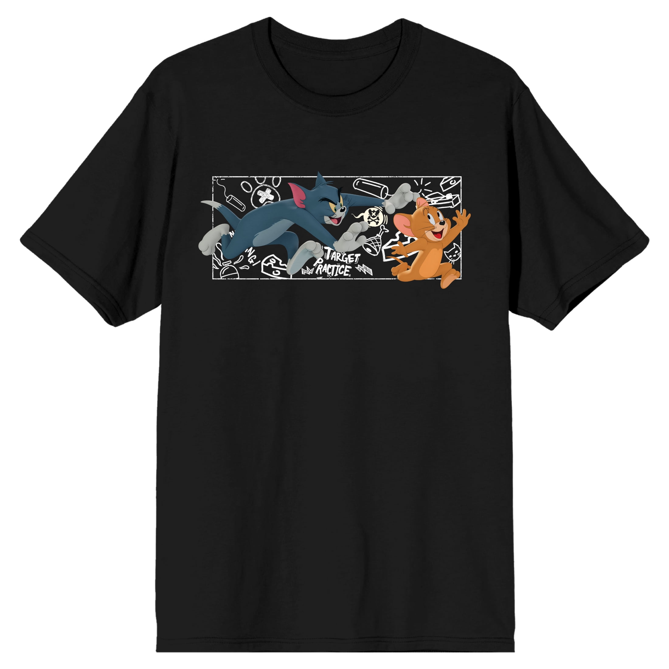 Tom & Jerry Chalk Art Men's Black T-shirt-4XL - Walmart.com