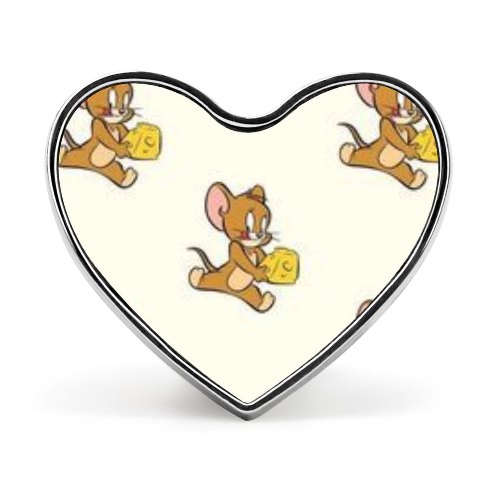 Tom And Jerry Heart Pins Heart Love Lapel Pins Metal Heart Brooch Badge ...