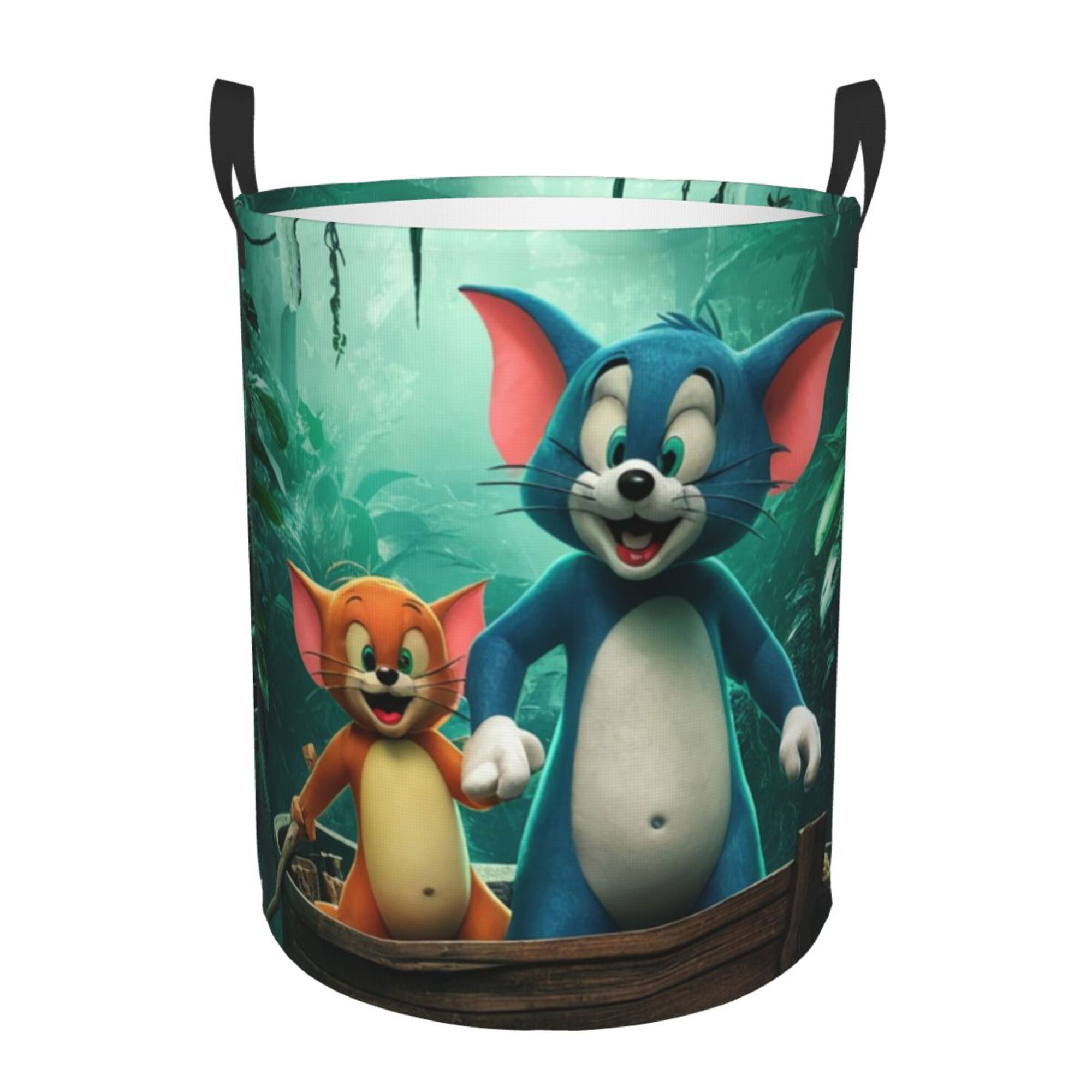 Tom and Jerry Laundry Hamper Basket, Waterproof Collapsible Circular ...