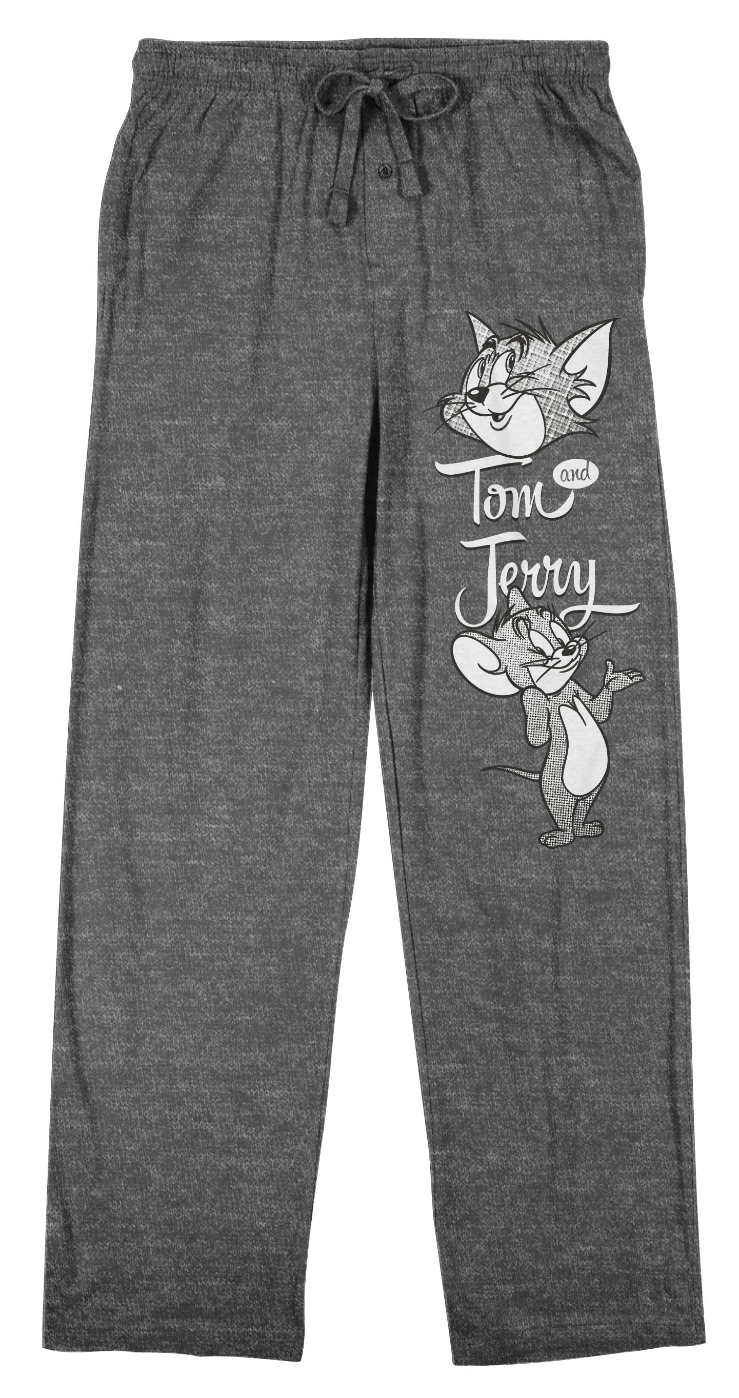 Tom & Jerry Logo Men's Graphite Heather Sleep Pajama Pants-Medium ...
