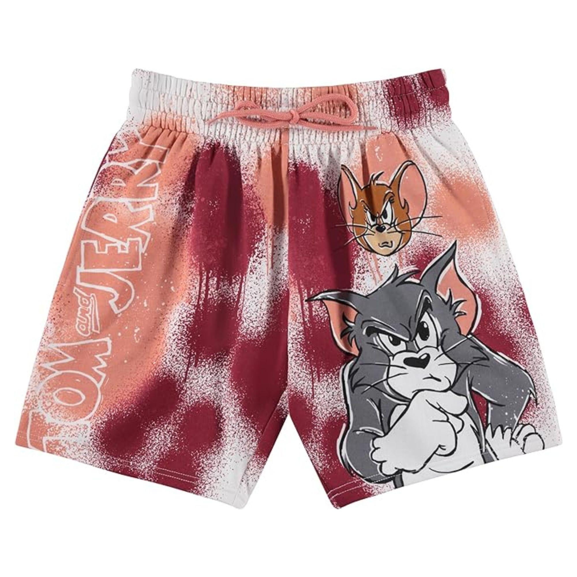 Tom and Jerry Men's Shorts, Classic Cartoon Graphic Print Tom and Jerry ...