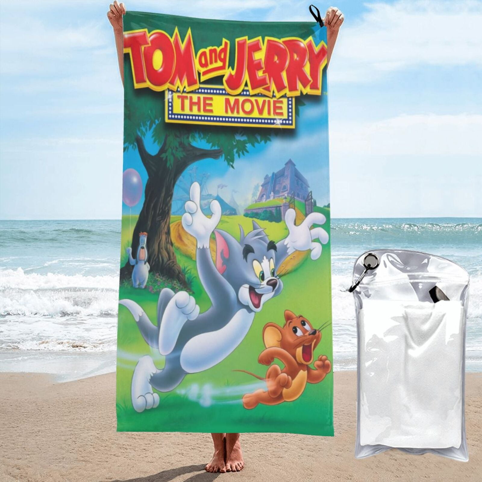 Tom and Jerry Microfiber Oversized Lightweight Beach Towel 27.5"x55 ...