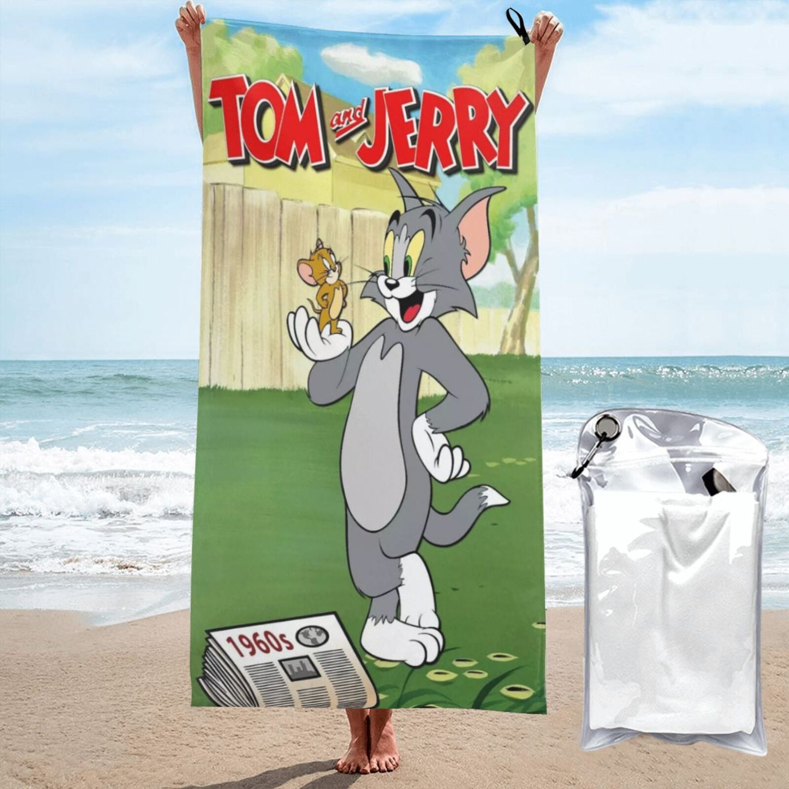 Tom and Jerry Microfiber Oversized Lightweight Beach Towel 31.5"x63 ...