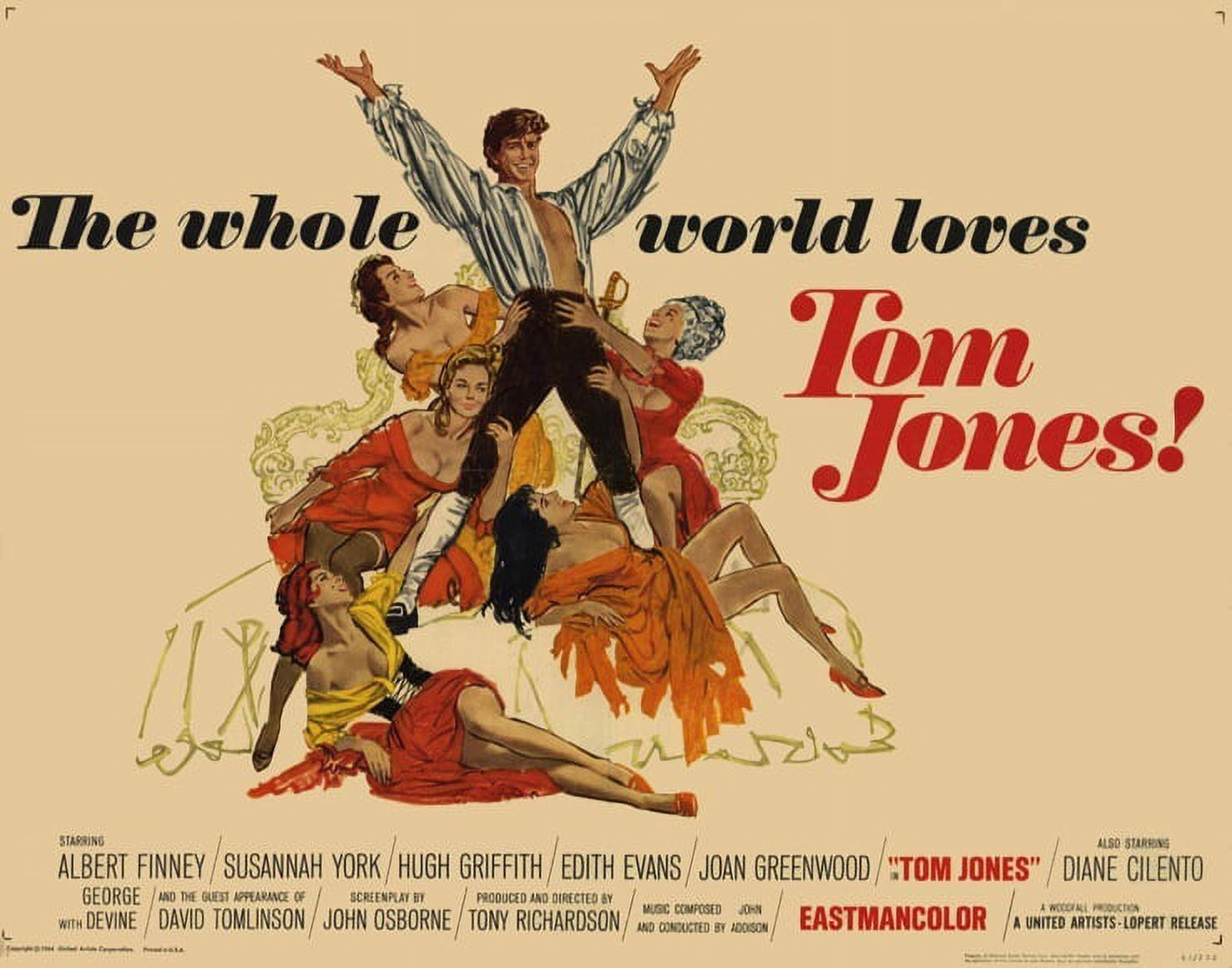 Tom Jones - movie POSTER (Half Sheet Style A) (22" x 28") (1963 ...