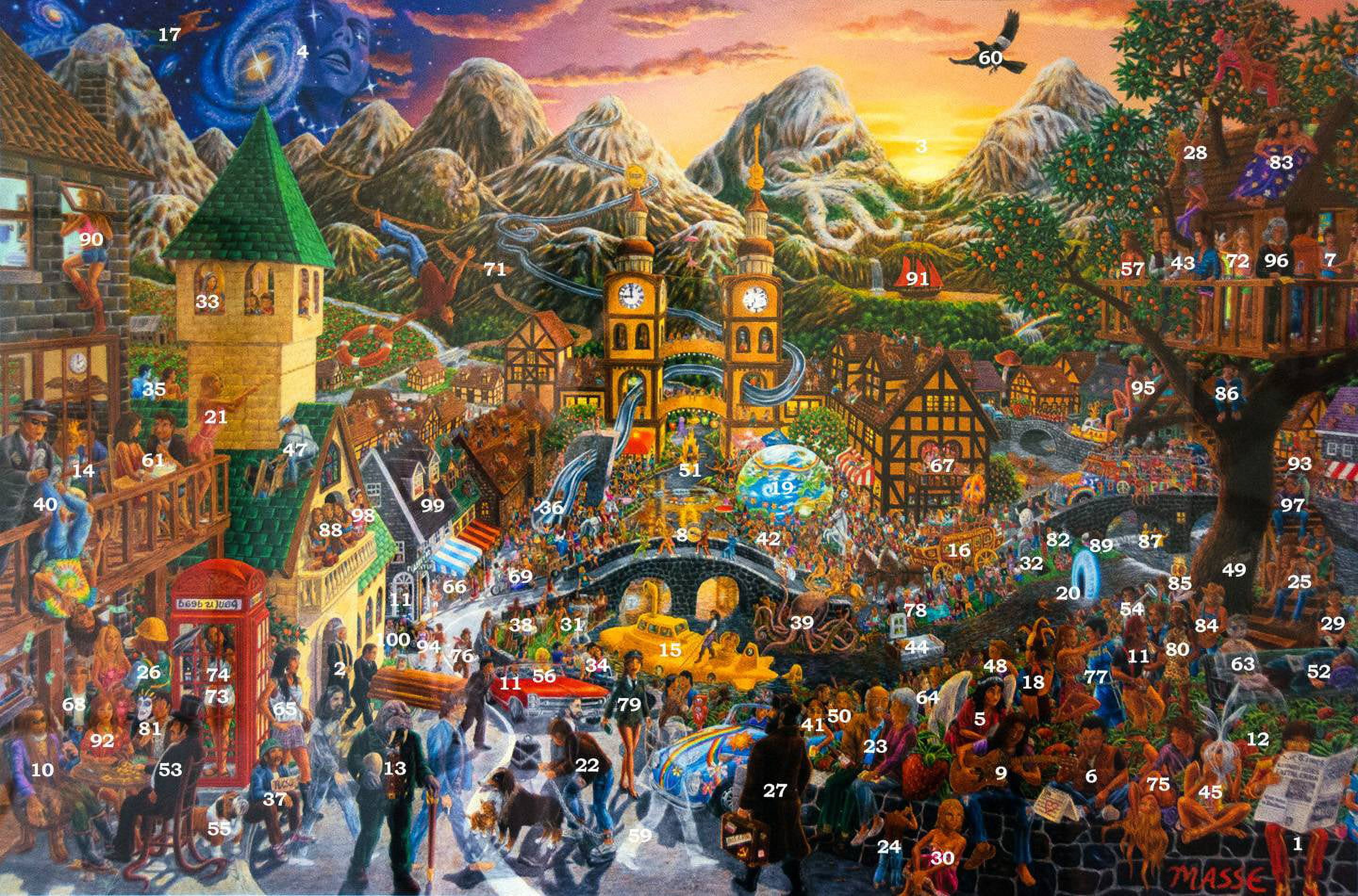 Tom Masse Magical Mystery Tour 100 Beatles Songs Poster (24 x 36 ...