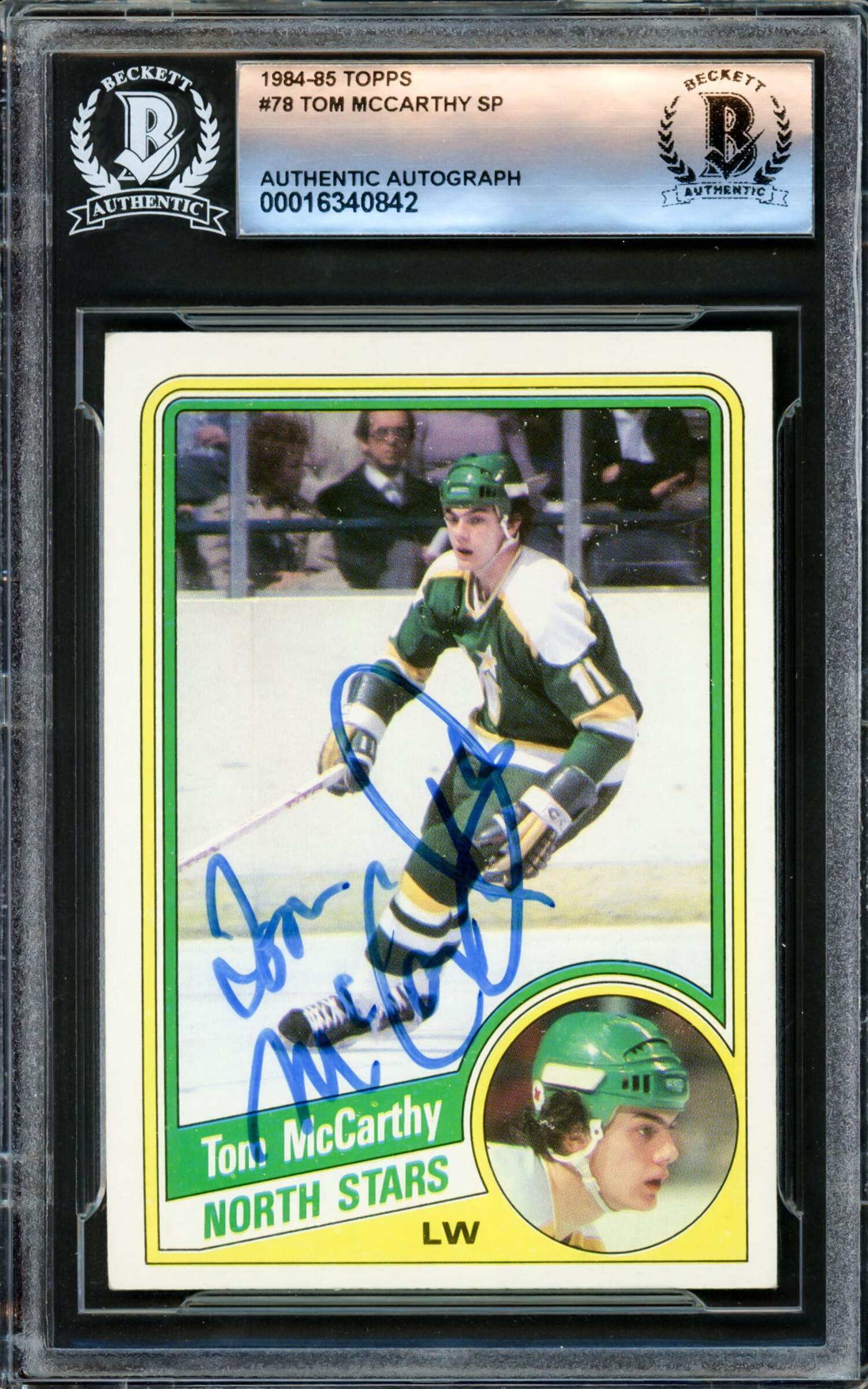 Tom McCarthy Autographed 1984 Topps Card #78 Minnesota North Stars ...