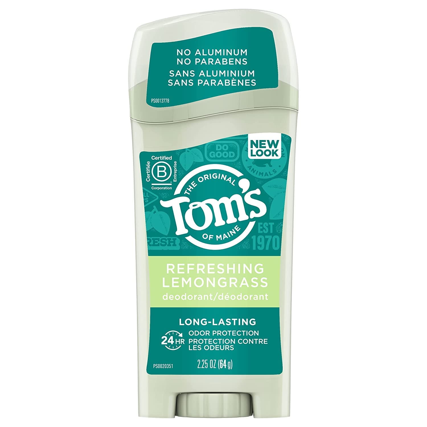 Tom,S Of Maine Natural Long-Lasting Deodorant Stick Lemongrass - 2.25 ...