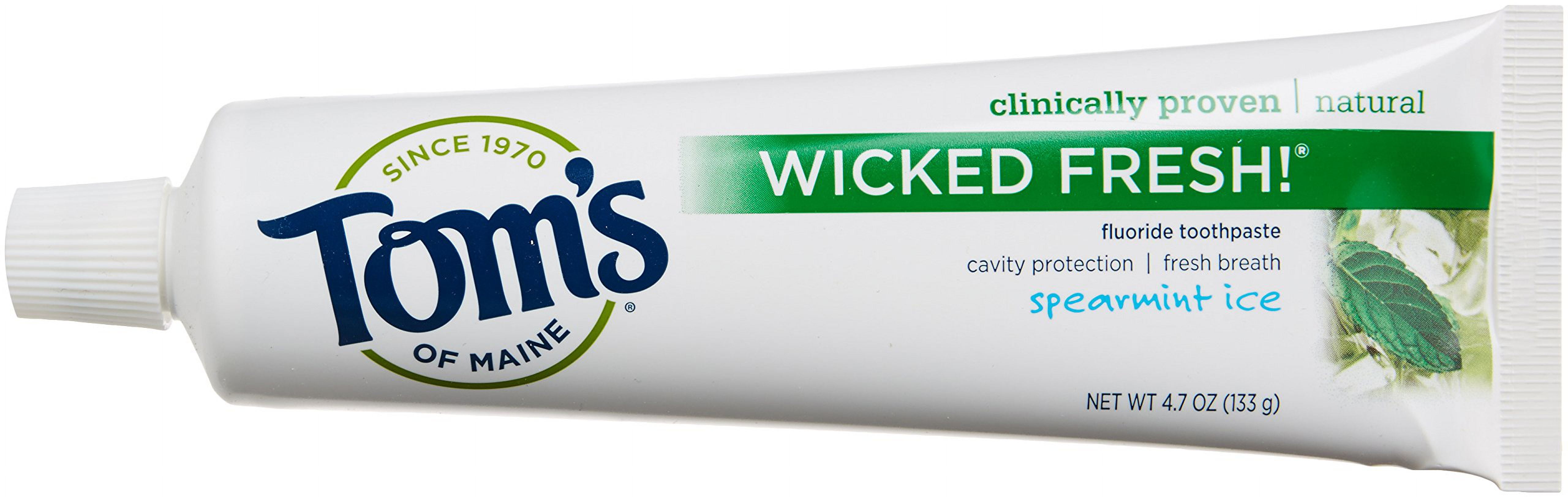 Tom,S Of Maine Natural Wicked Fresh! Fluoride Toothpaste, Spearmint, 4. ...