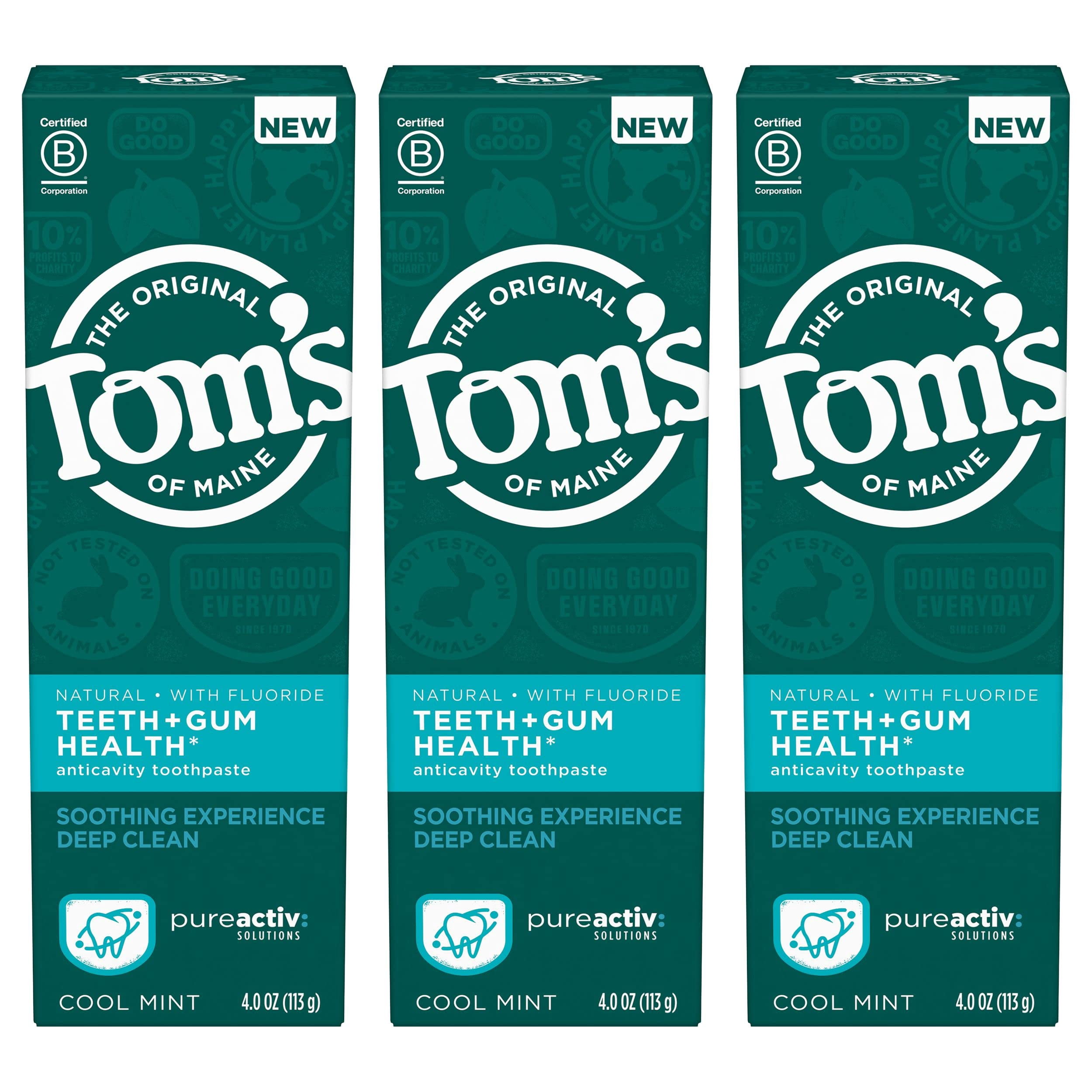Tom's of Maine PureActiv KEF16 Teeth + Gum Health* Natural Anticavity ...