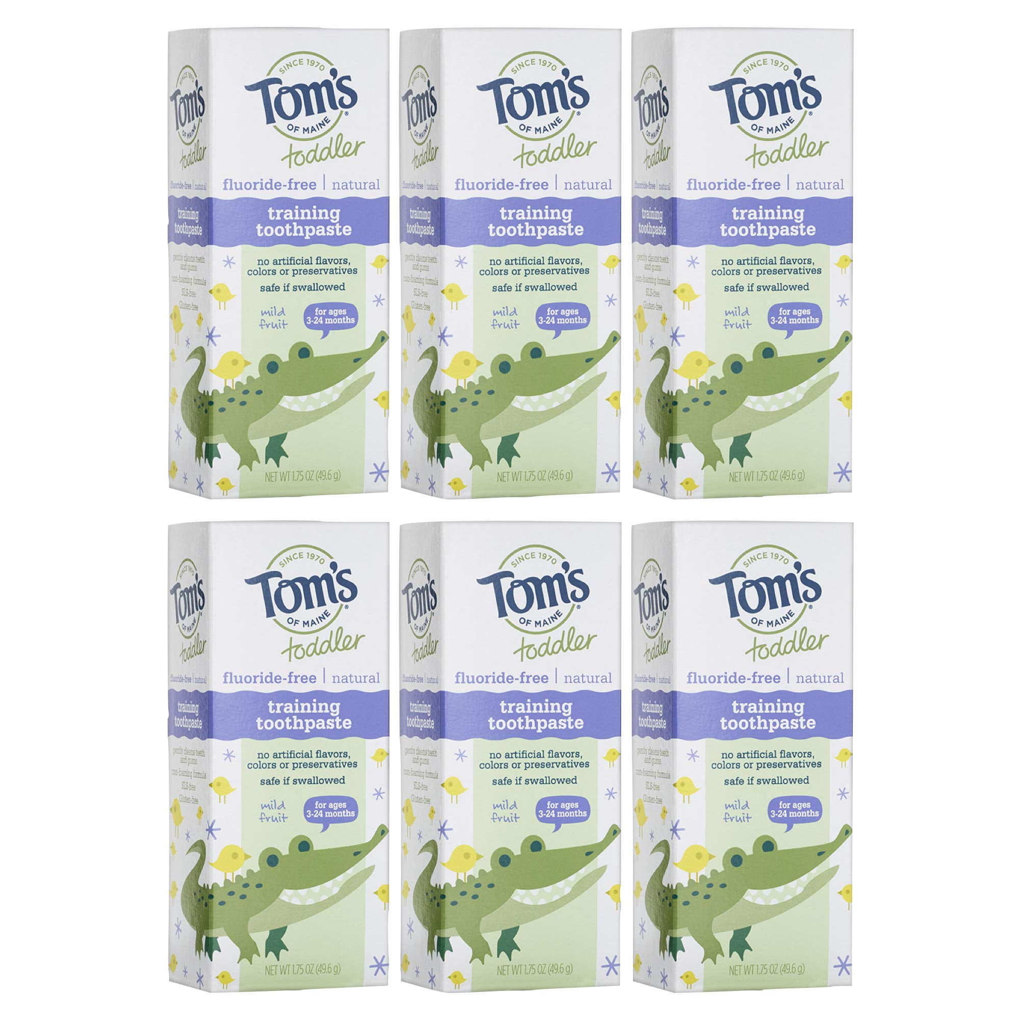 Tom's of Maine Toddlers Fluoride-Free Natural Toothpaste in Mild Fruit ...
