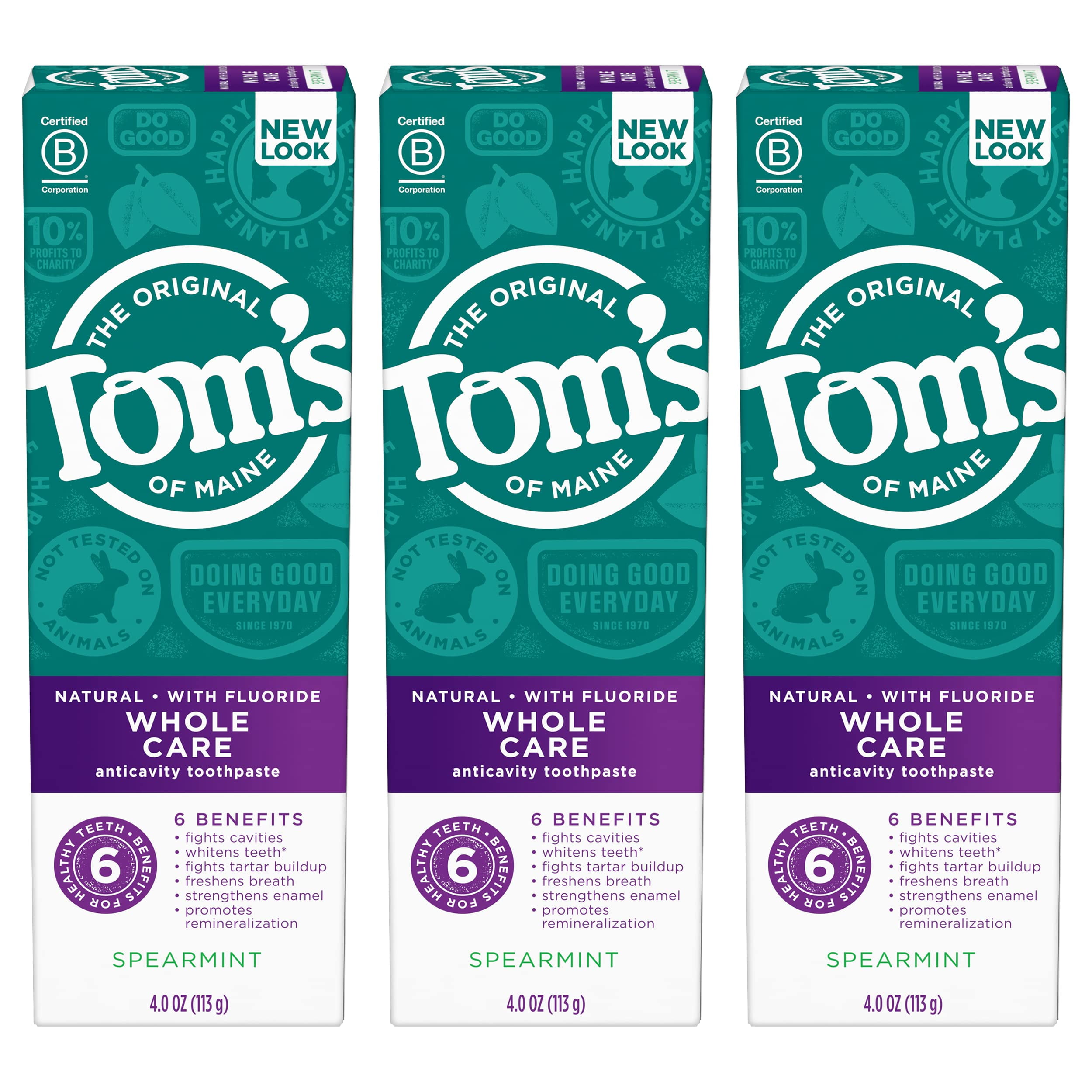 Tom's of Maine Natural Fluoride Toothpaste, Wintermint Flavor, 4 Oz, 3-Pack - Walmart.com