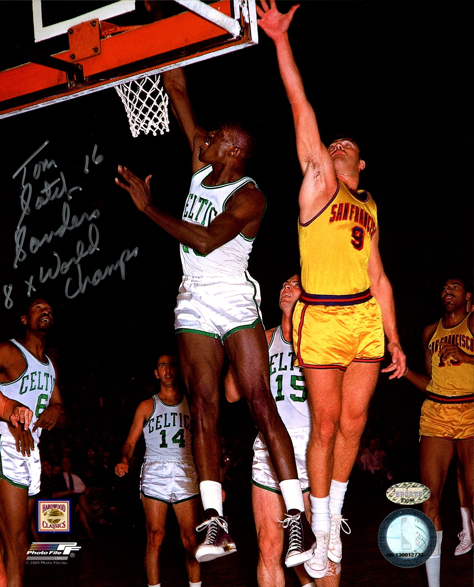Tom Satch Sanders Autographed 8X10 Photo Boston Celtics "8x World ...