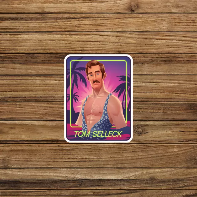 Tom Selleck Retro 80S Vaporwave Portrait Sticker - Magnum Piphone Decal ...