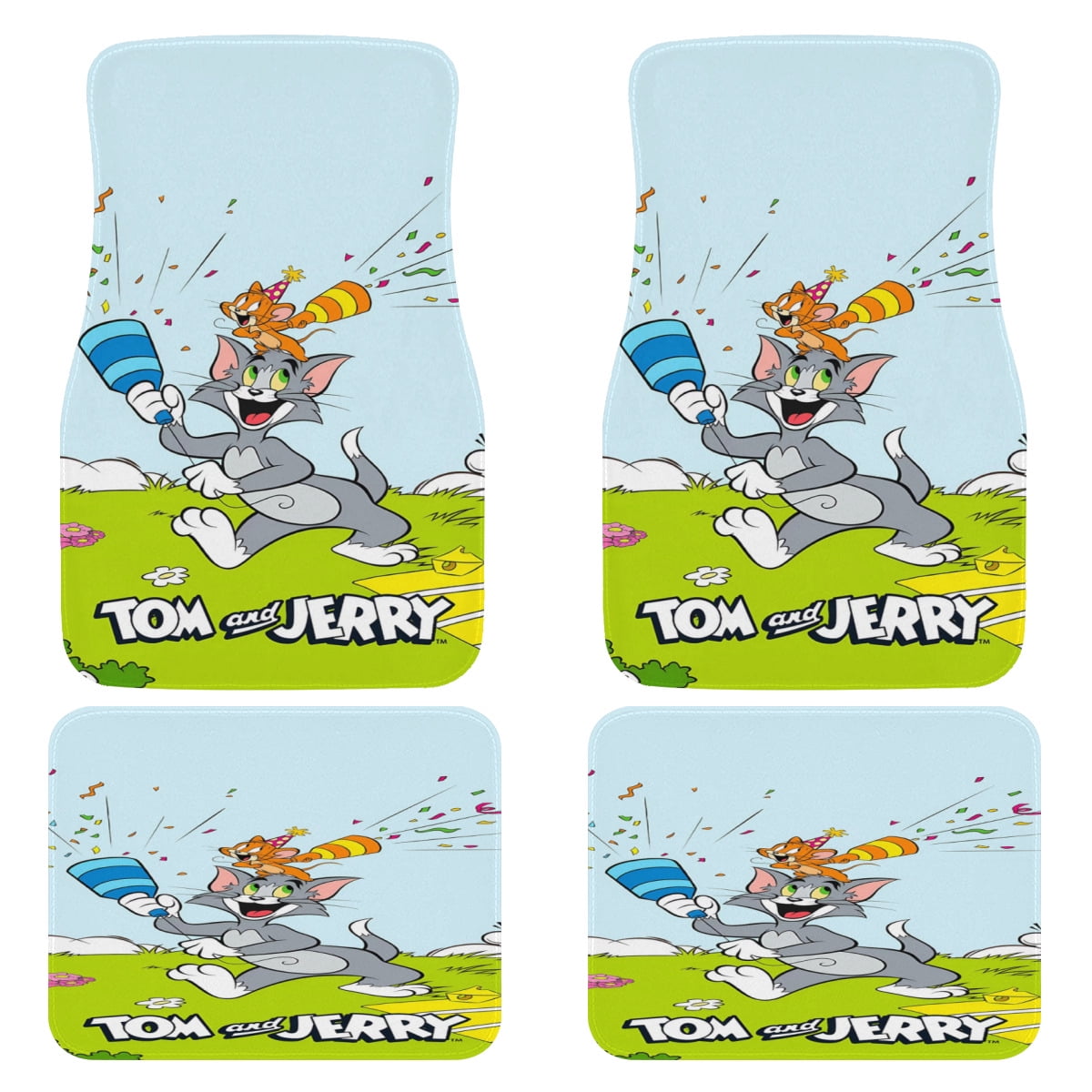 Tom and Jerry Anime Car floor mat 4 custom shapes and sizes designed to ...