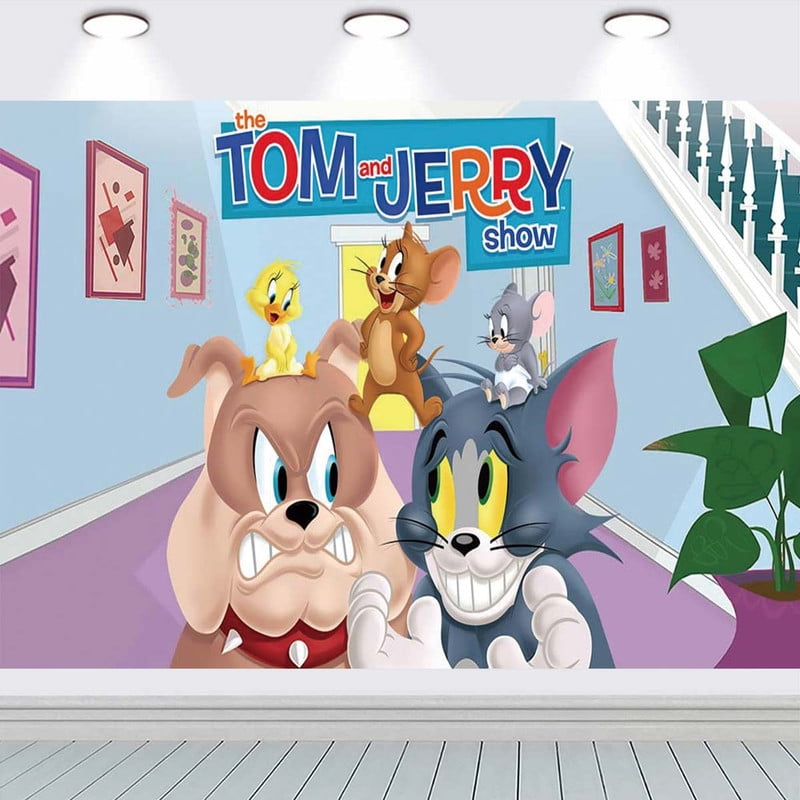 Tom and Jerry Backdrop Banner Party Supplies Poster Movie Theme Background for Photography ...