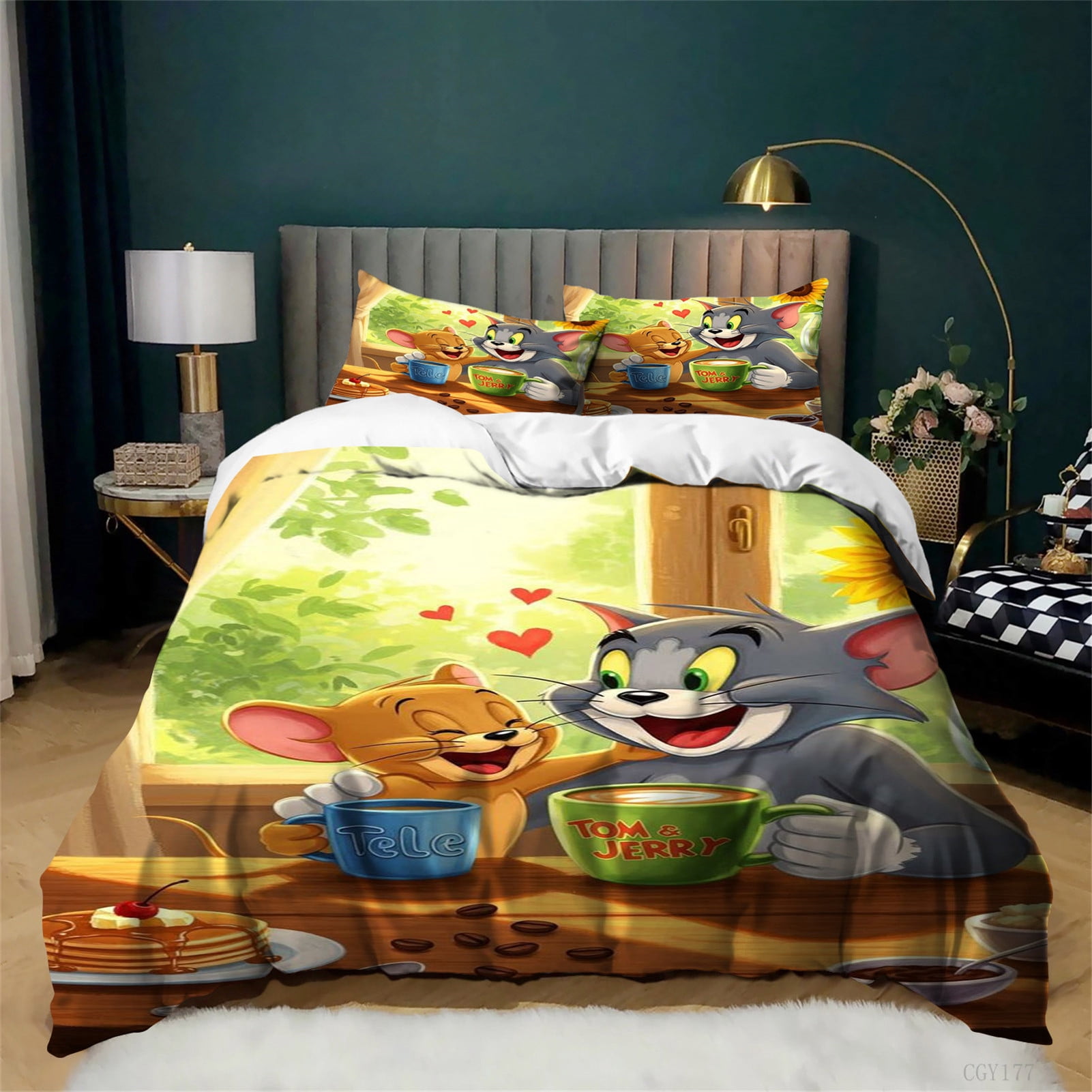 Tom and Jerry Bedding Duvet Cover Set 3pcs Soft Breathable Comforter ...