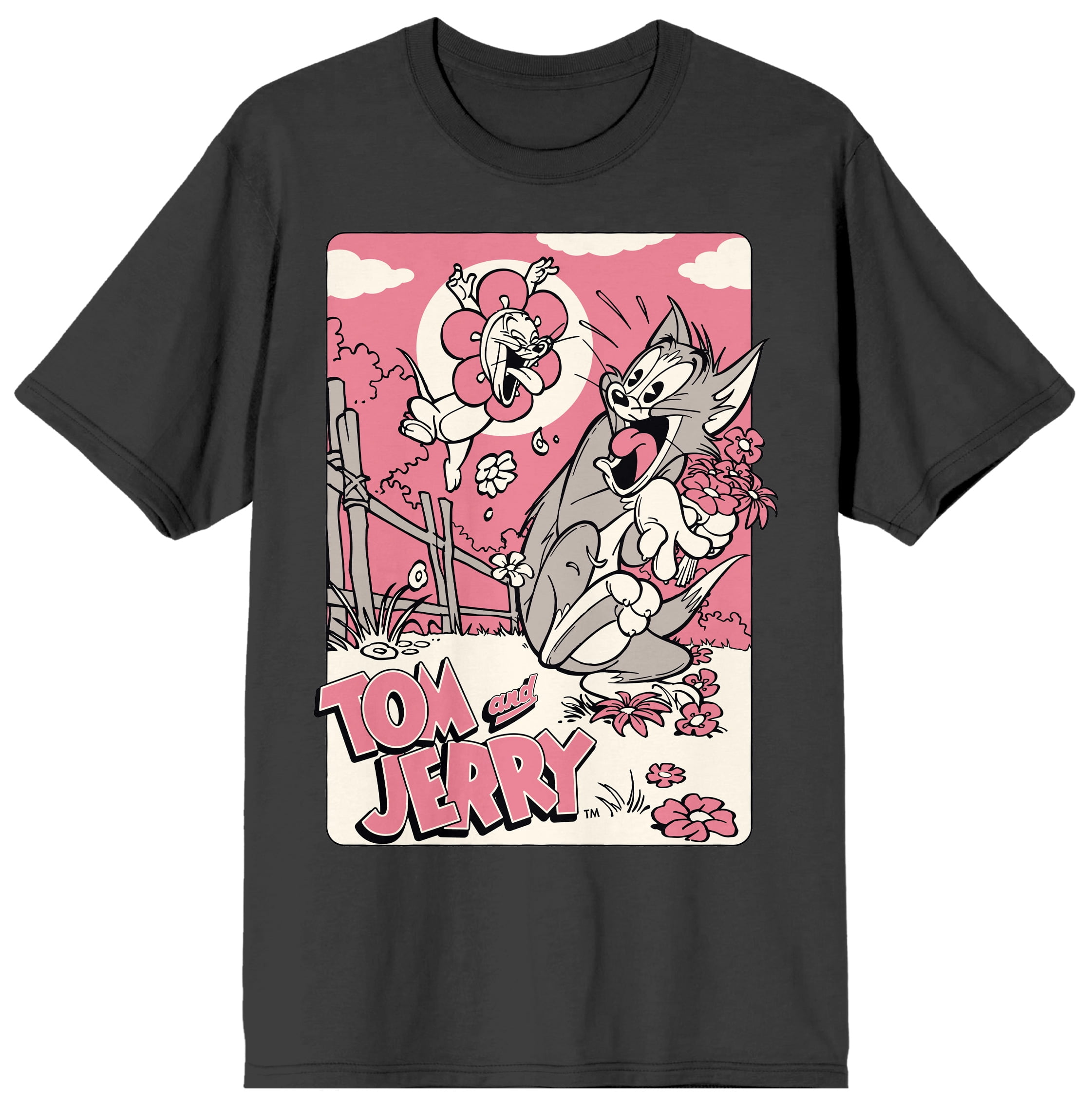 Tom and Jerry Classic Characters Men's Charcoal Graphic Tee-L - Walmart.com