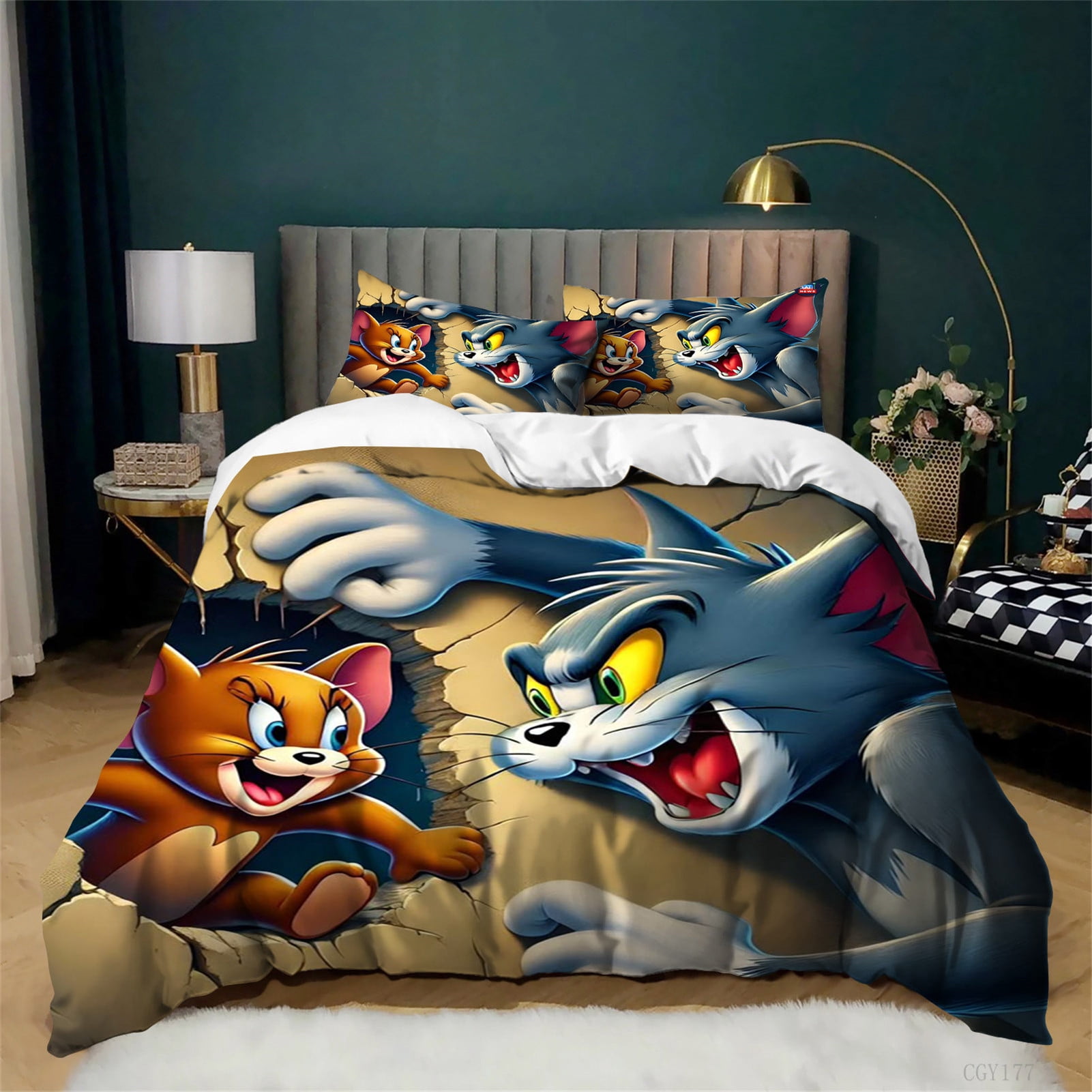 Tom and Jerry Duvet Cover Set Soft Lightweight Bedding Set All Season ...
