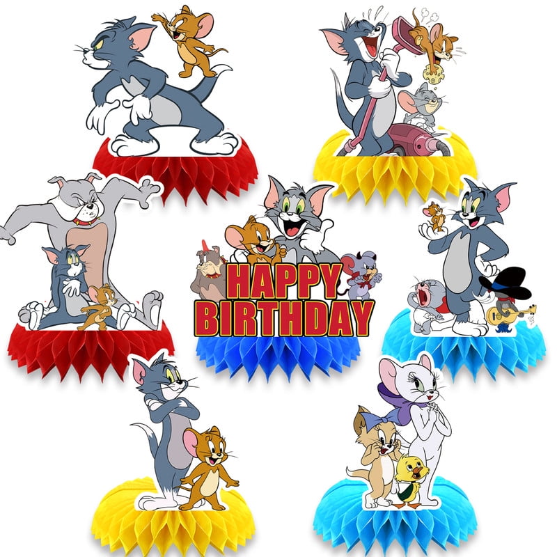 Tom and Jerry Honeycomb Centerpieces Table Toppers Decorations for ...