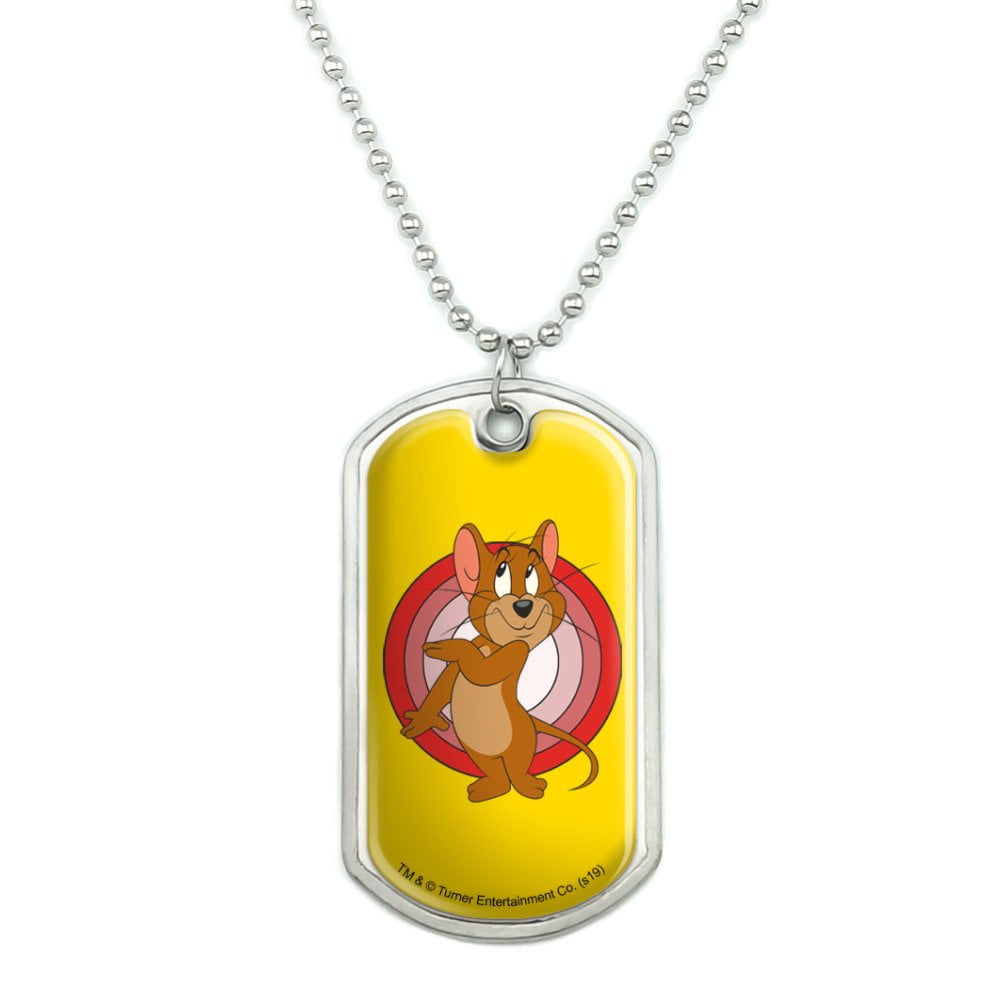 Tom and Jerry Jerry Character Military Dog Tag Pendant Necklace with ...