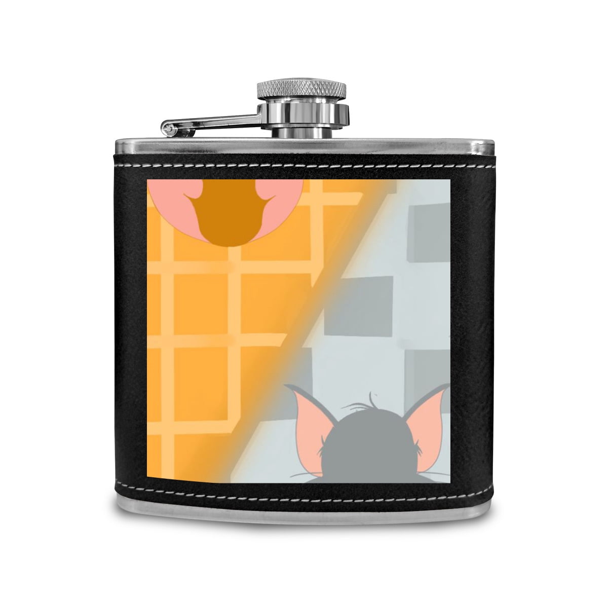 Tom and Jerry Leather Hip Flask Leak Proof Food Grade Stainless Steel ...