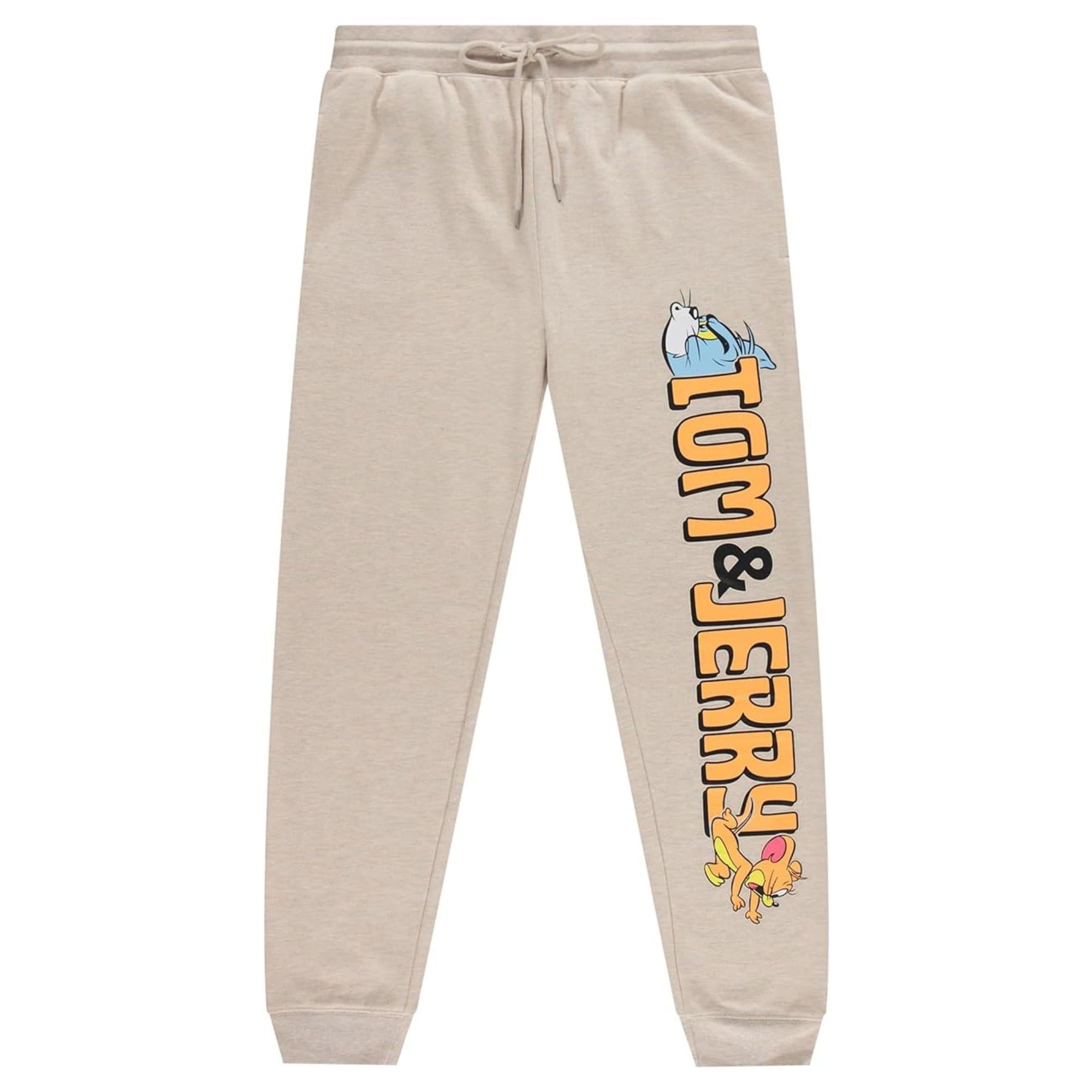 Tom and Jerry Men's Sweatpants, Graphic Print Cartoon Jogger Pants ...