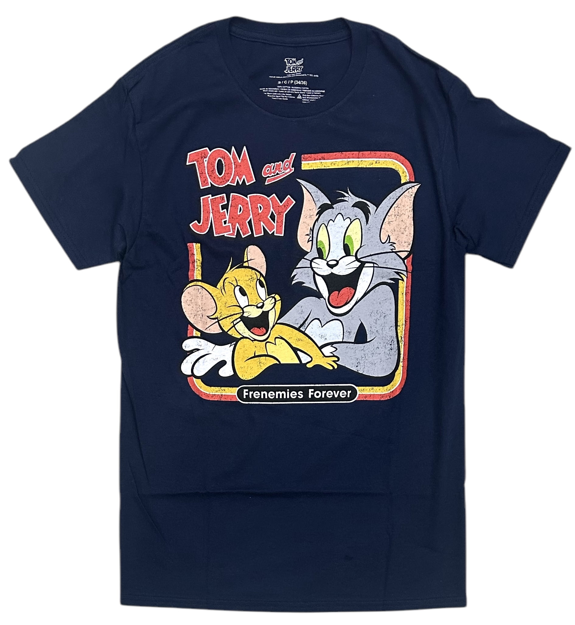 Tom and Jerry Men's T-Shirt Frenemies Forever Authentic Merch Short ...